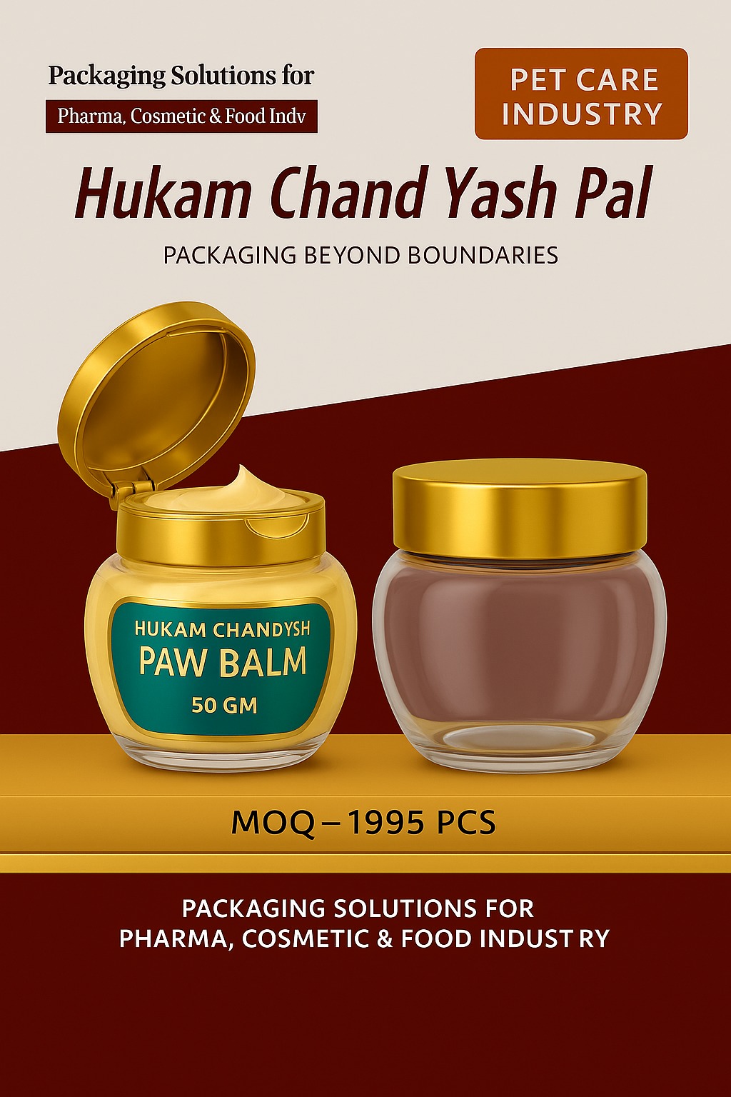 Balm Jar 50 Gram Jar Flip Cap | HUKAM CHAND YASH PAL