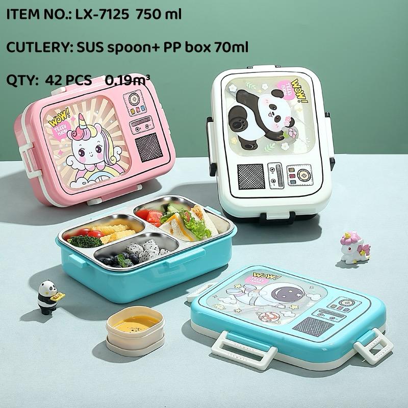 LX-7125 LUNCH BOX (SUS SPOON + PP BOX 70ML) 42 PCS CTN | Vasvi