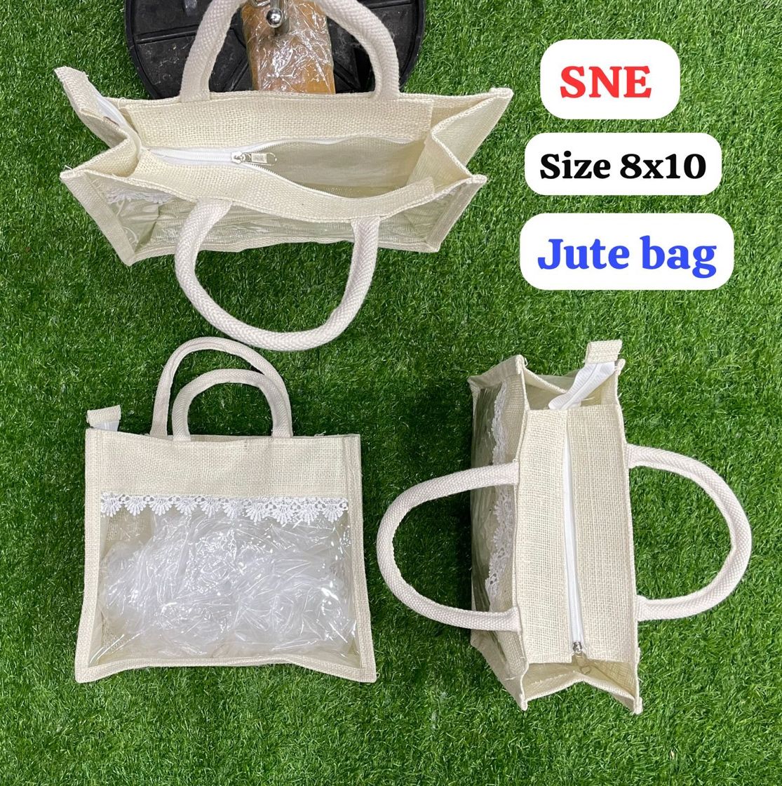 Jute bag clear small 8x10 | DOLLY BAGS SNE