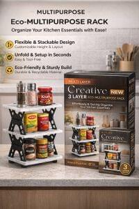 3 Layer Foldable Multi Storage Kitchen Rack | JAI AMBEY ( ESTIMATE BILL )