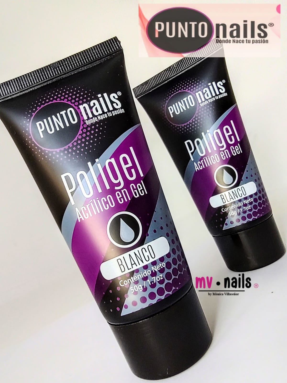 POLIGEL PUNTO BLANCO 50 GR. | LMV NAILS DISTRIBUIDORA
