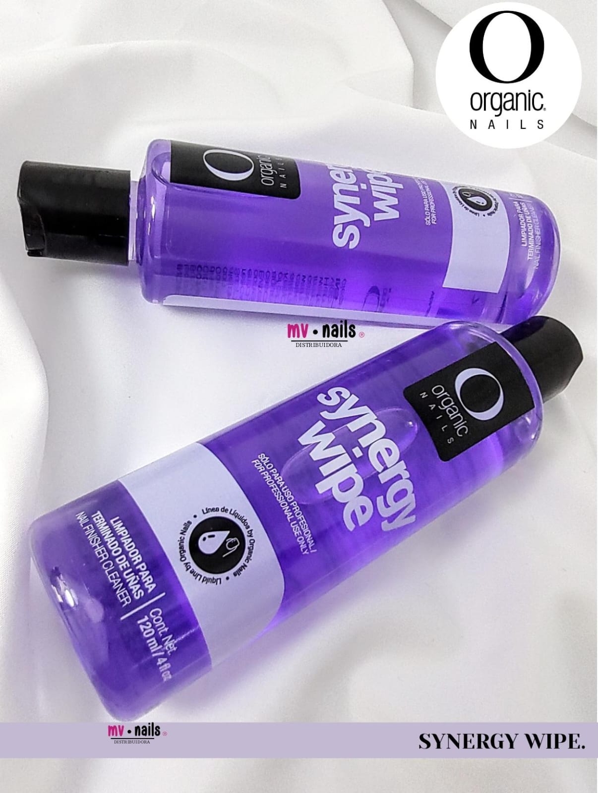 SYNERGY WIPE ORGANIC 120 ML. | LMV NAILS DISTRIBUIDORA