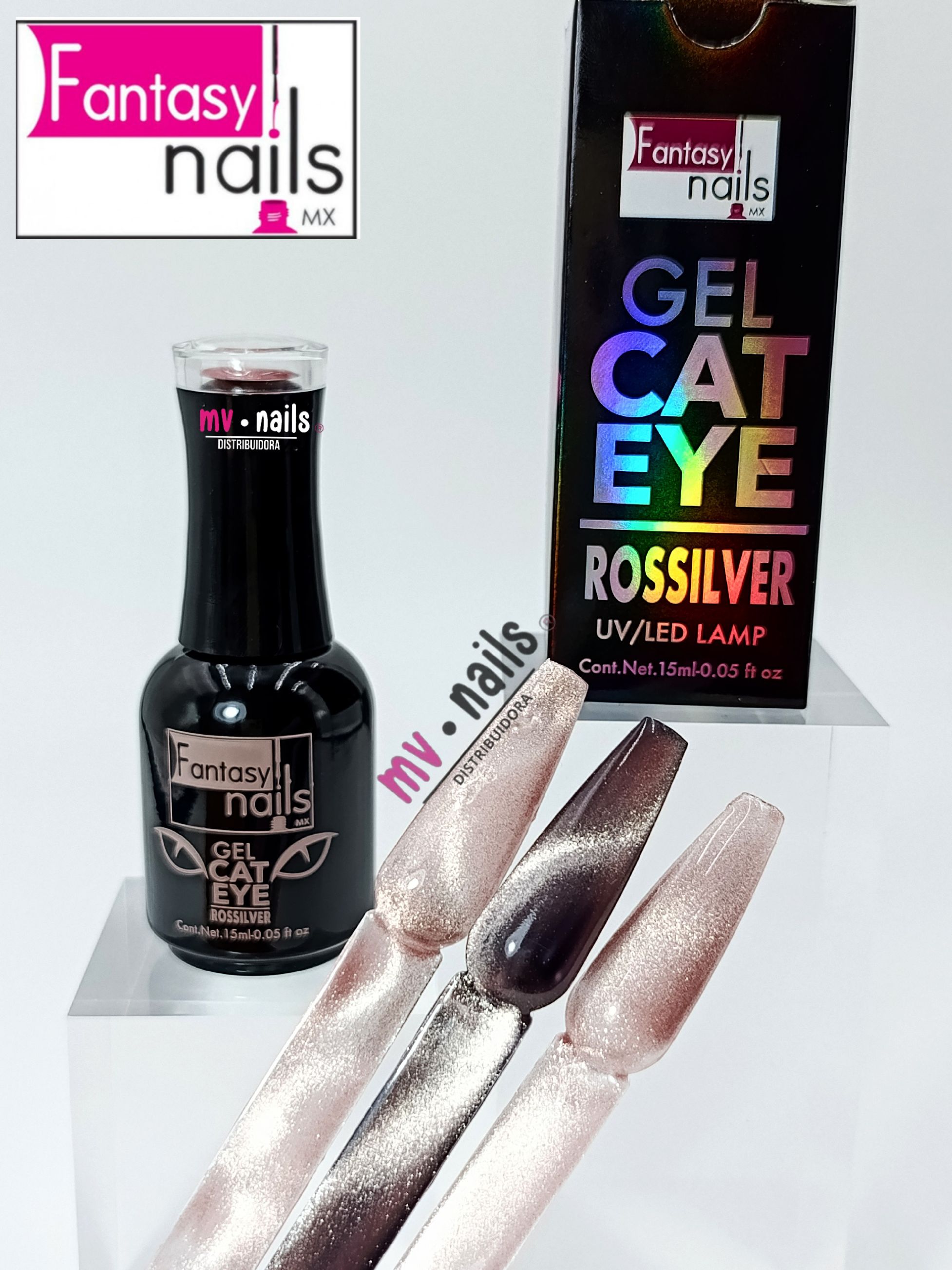 GEL FANTASY "CAT EYE" ROSSILVER 15 ML. | MV NAILS DISTRIBUIDORA