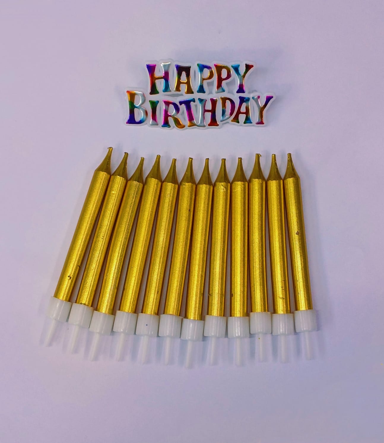 heavy 10npcs candle with Topper | Cake Decor India