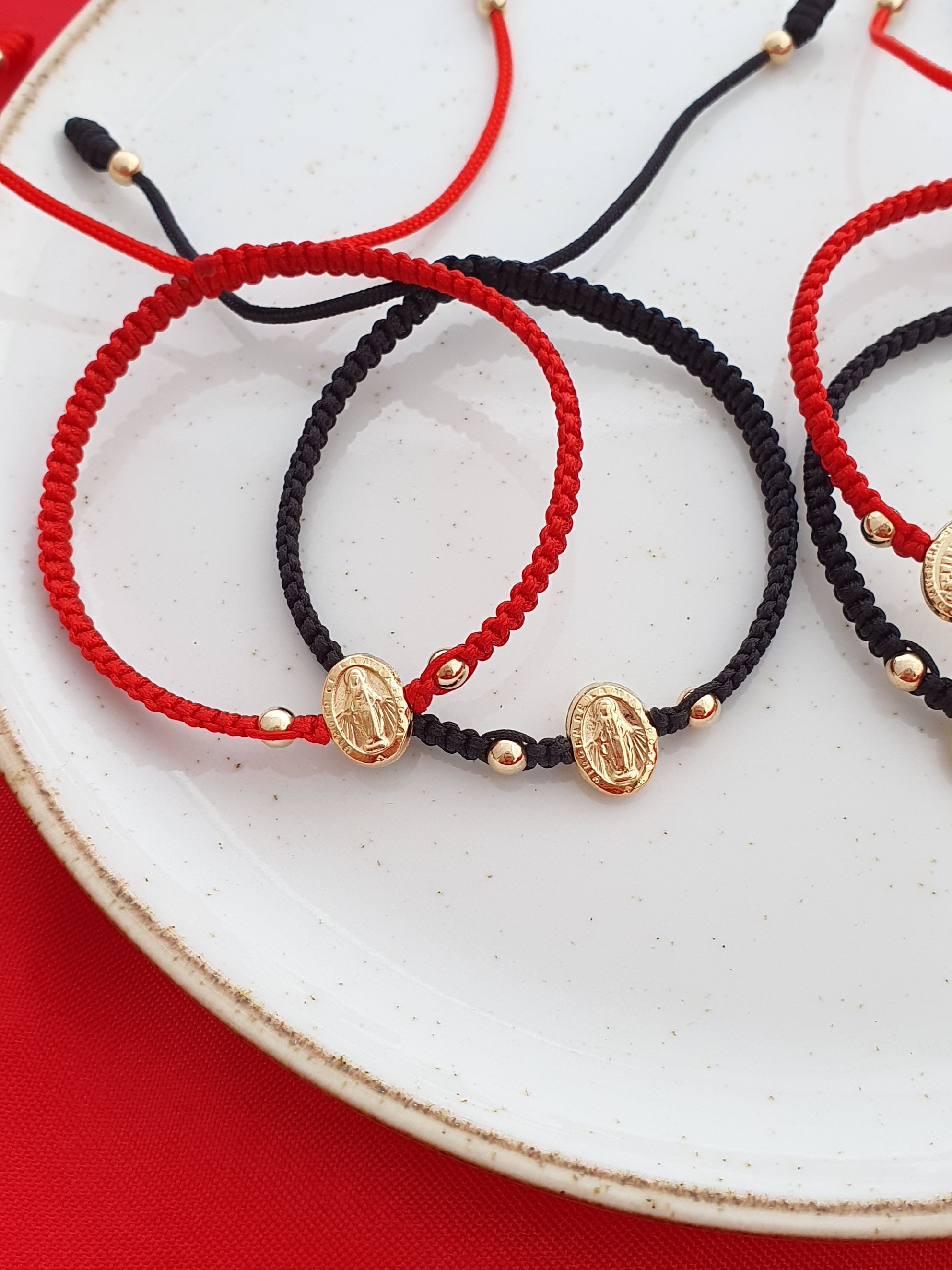 manilla milagrosa tejida 5mm hueco centro | Oro laminado 18k