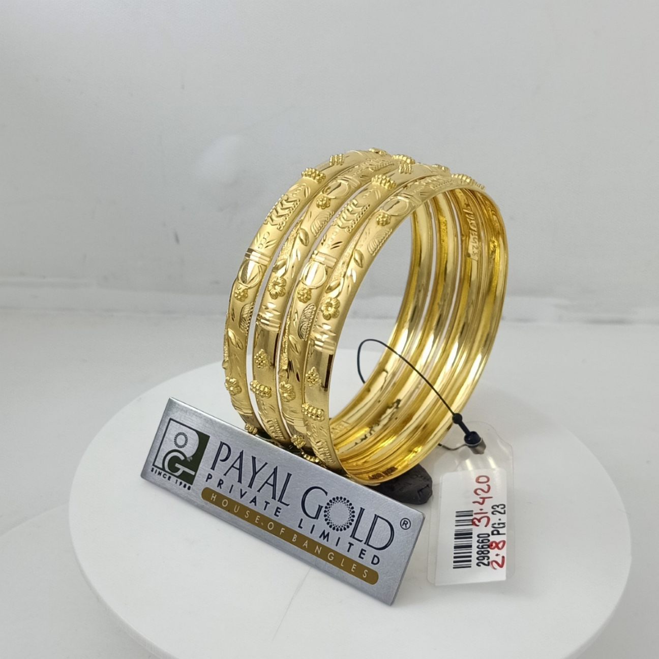 HANDMADE BANGLES (HALF ROUND) | Payal Gold Mumbai