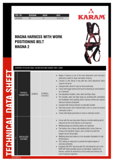 KARAM MAGNA 2 SAFETY BELT | Expert Safety Solutions