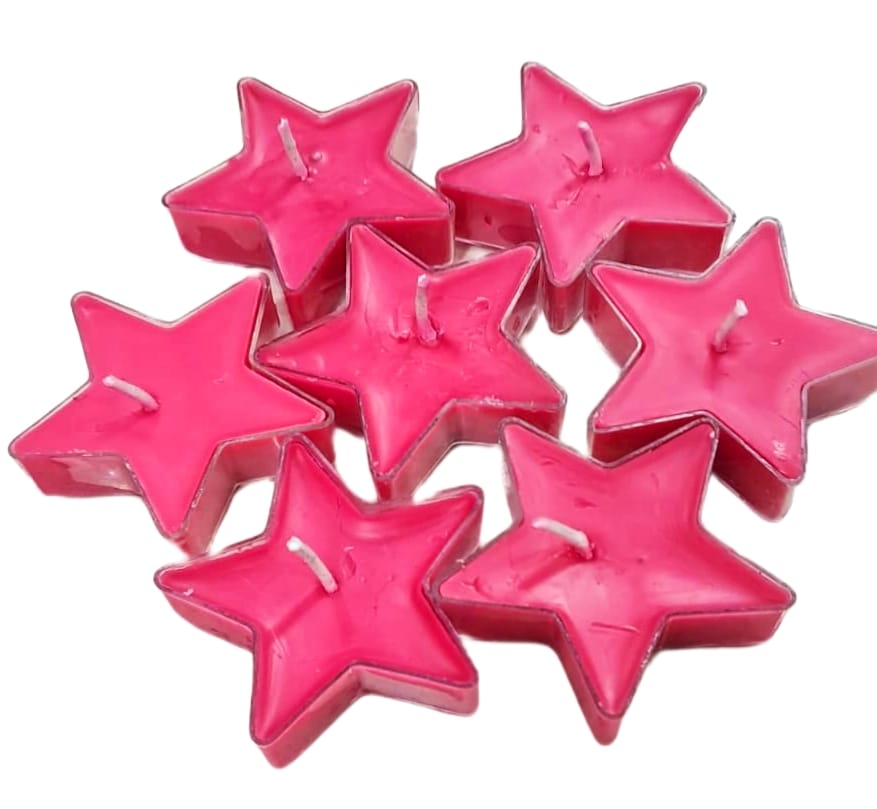 Star Shape Acrylic Tea Light Candle (Pack of 7 Piece)🕯️- (1 Set ...