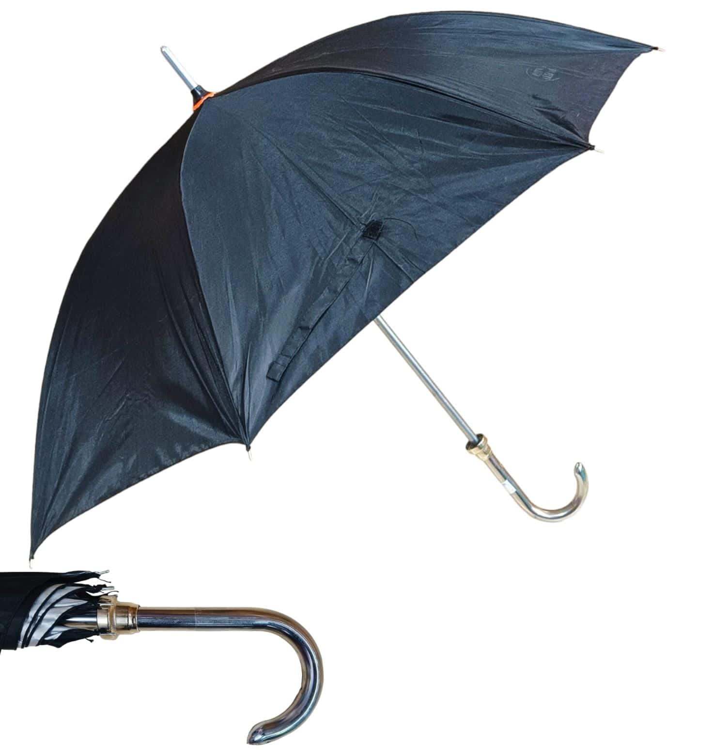 25 Inch Manual Black Silver Umbrella With Loha Handle (8 Tar) 🏖️ -(1 ...