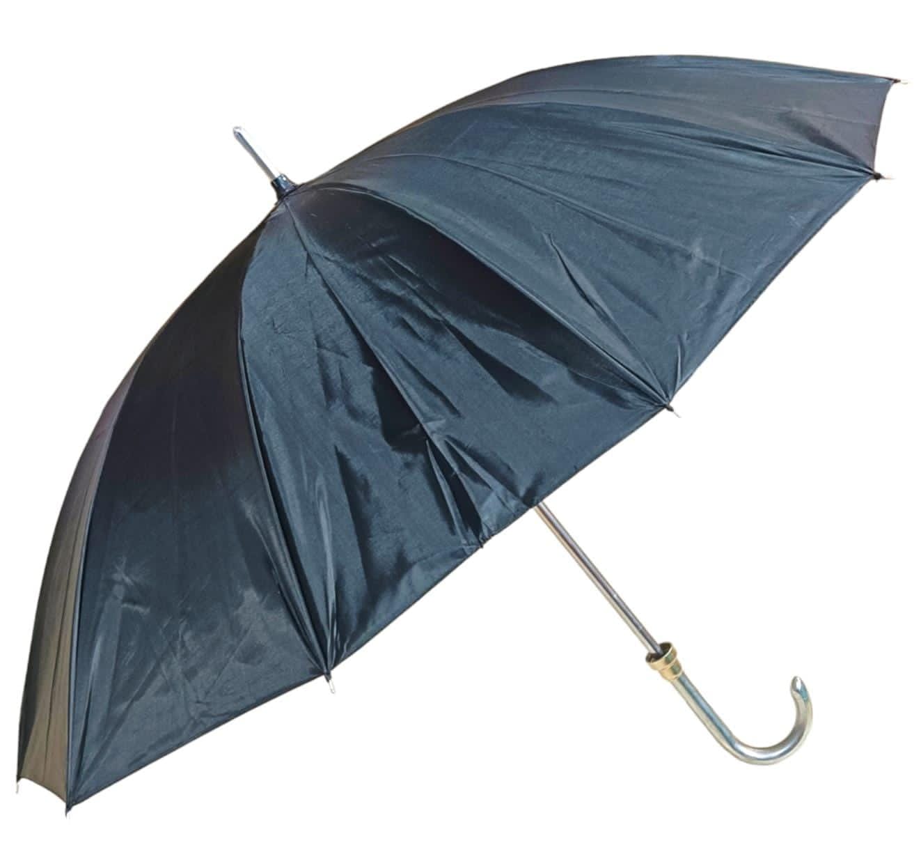 25 Inch Manual Black Silver Umbrella With Loha Handle (12 Tar) 🏖️ -(6 ...