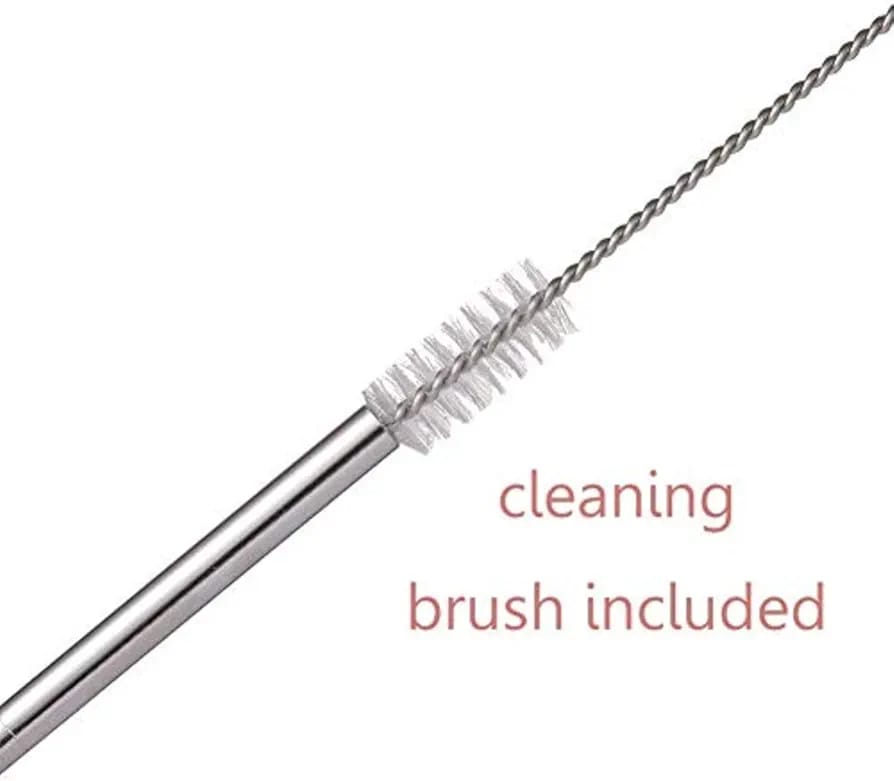 Steel Straw Set With Cleaning Brush | TwiiMart.in