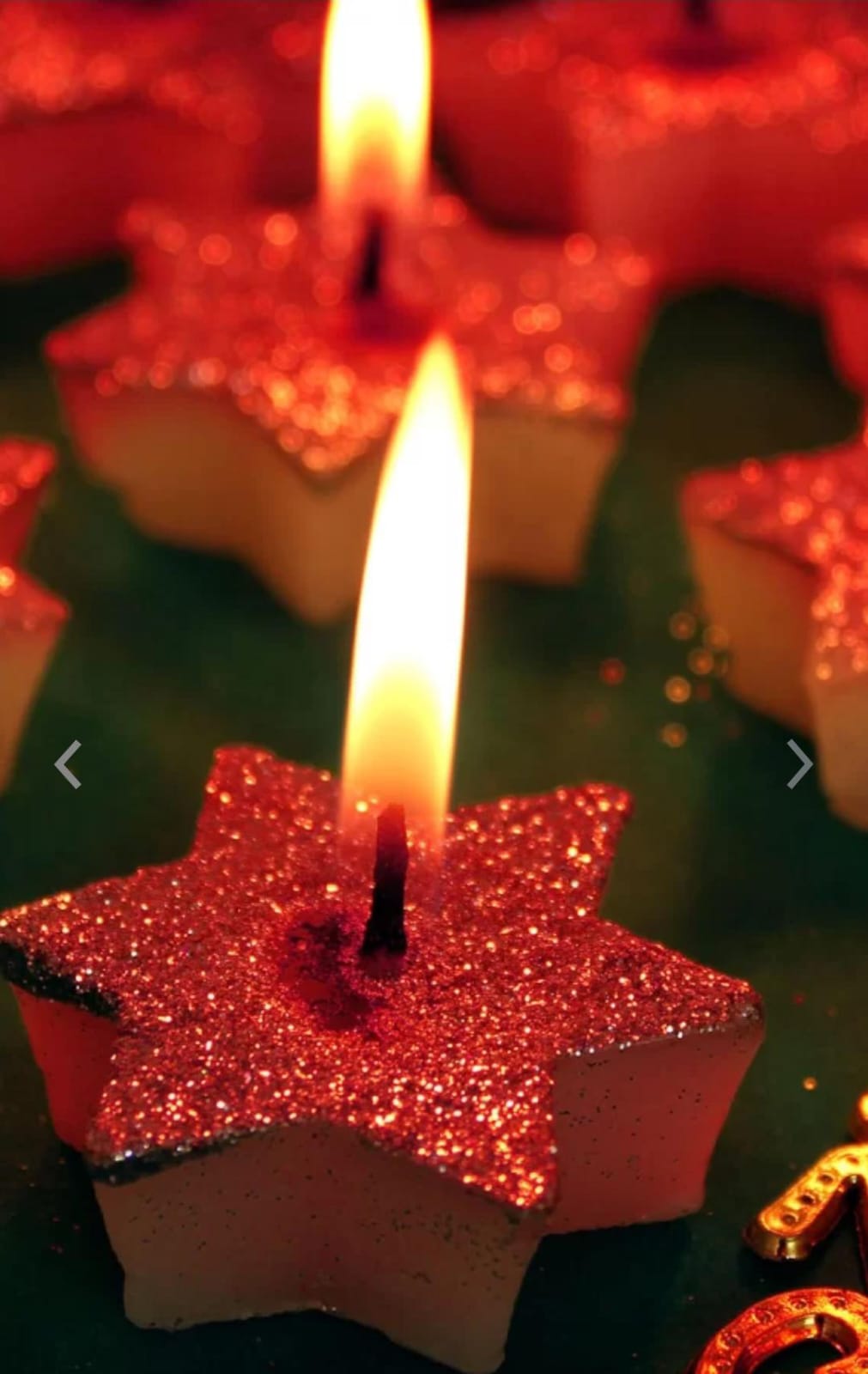 Glitter Red Star Candle Pack of 8 Piece 🌟 | TwiiMart.in