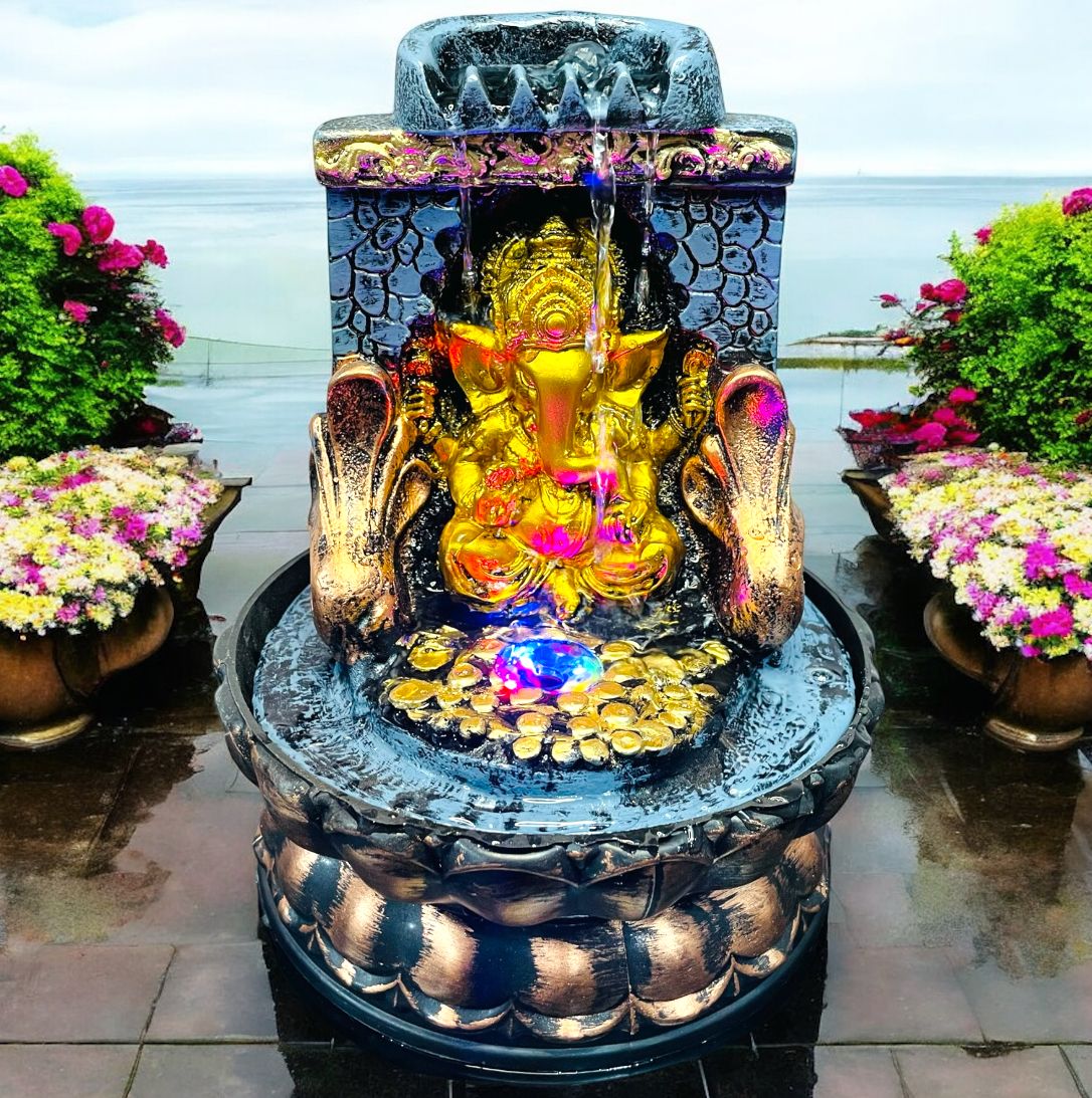New Ganesh Ji Water Fountain For Home Decor With Box Packing (Size 12 ...
