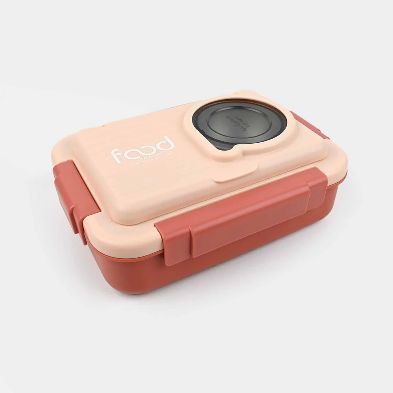 2 Compartment Stainless Steel Camera Lunch Box | TwiiMart.in