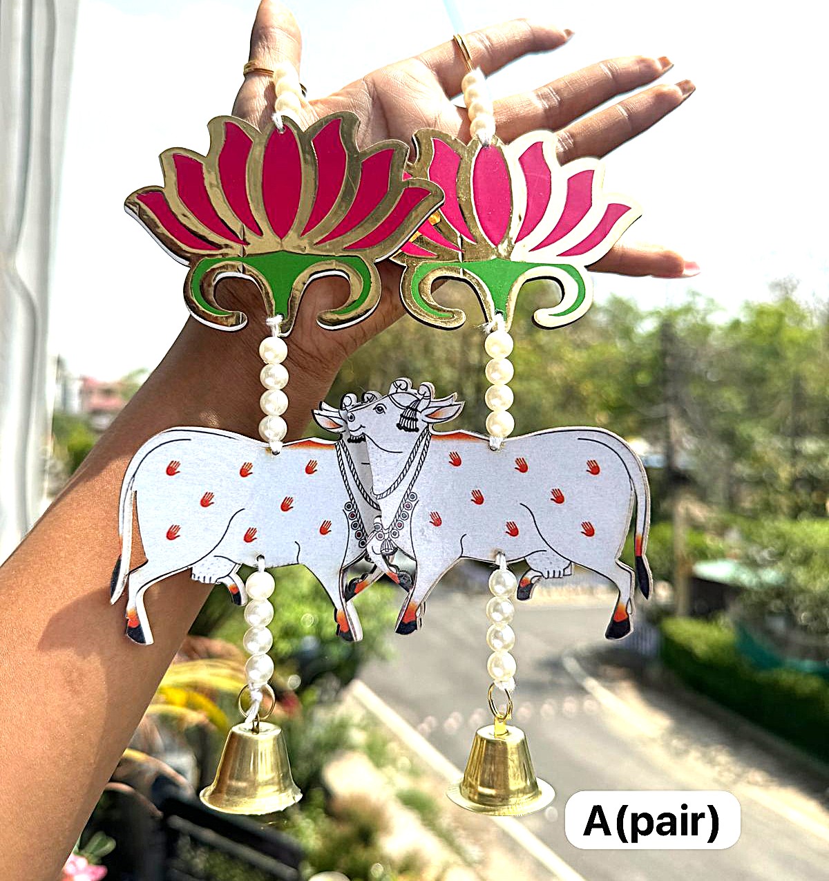 Pair of Lotus Cow Hanging (SL0015) 🪷 🐮 | TwiiMart.in
