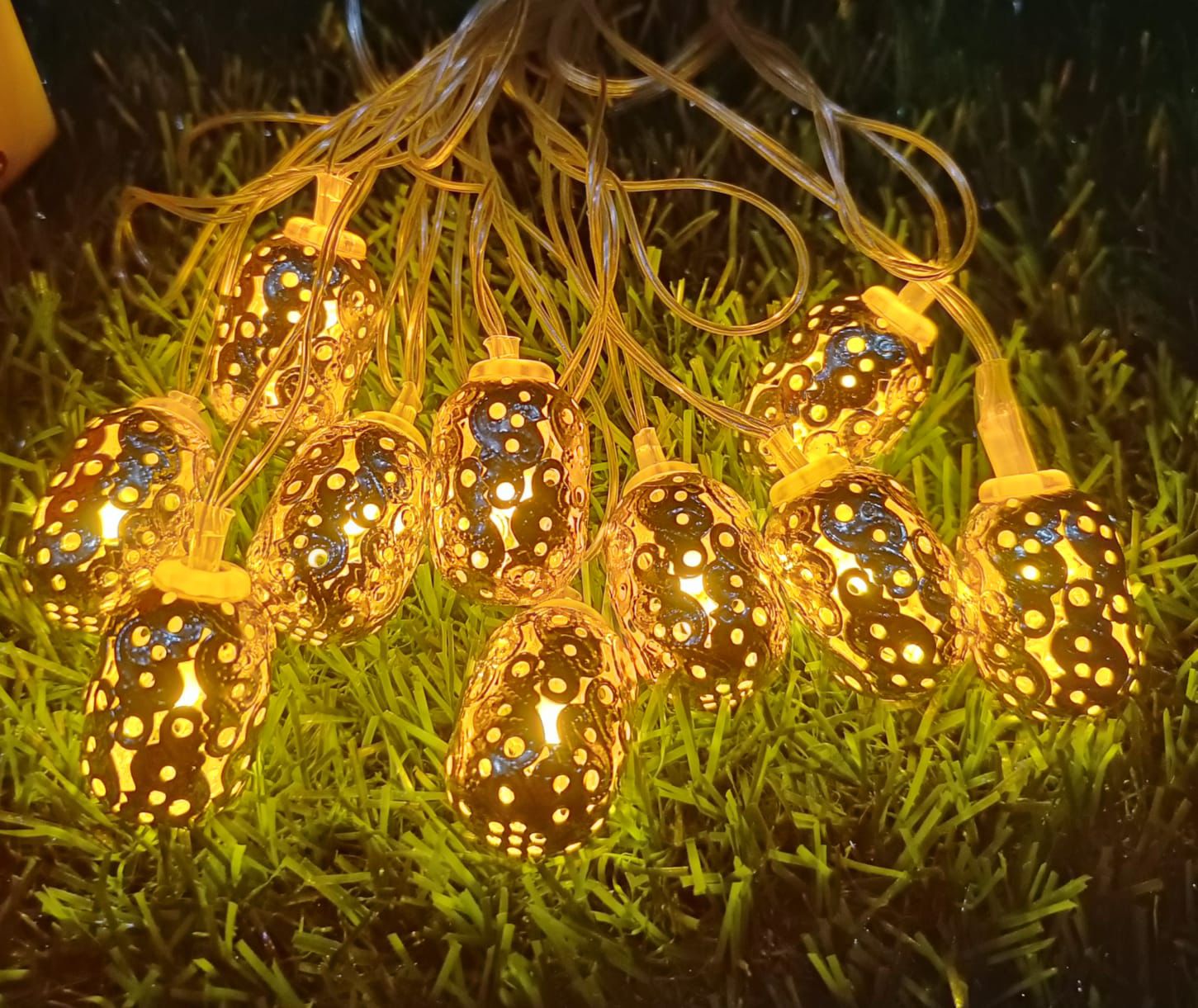 Silver Metal Lantern String Light (10 Lantern) | TwiiMart.in