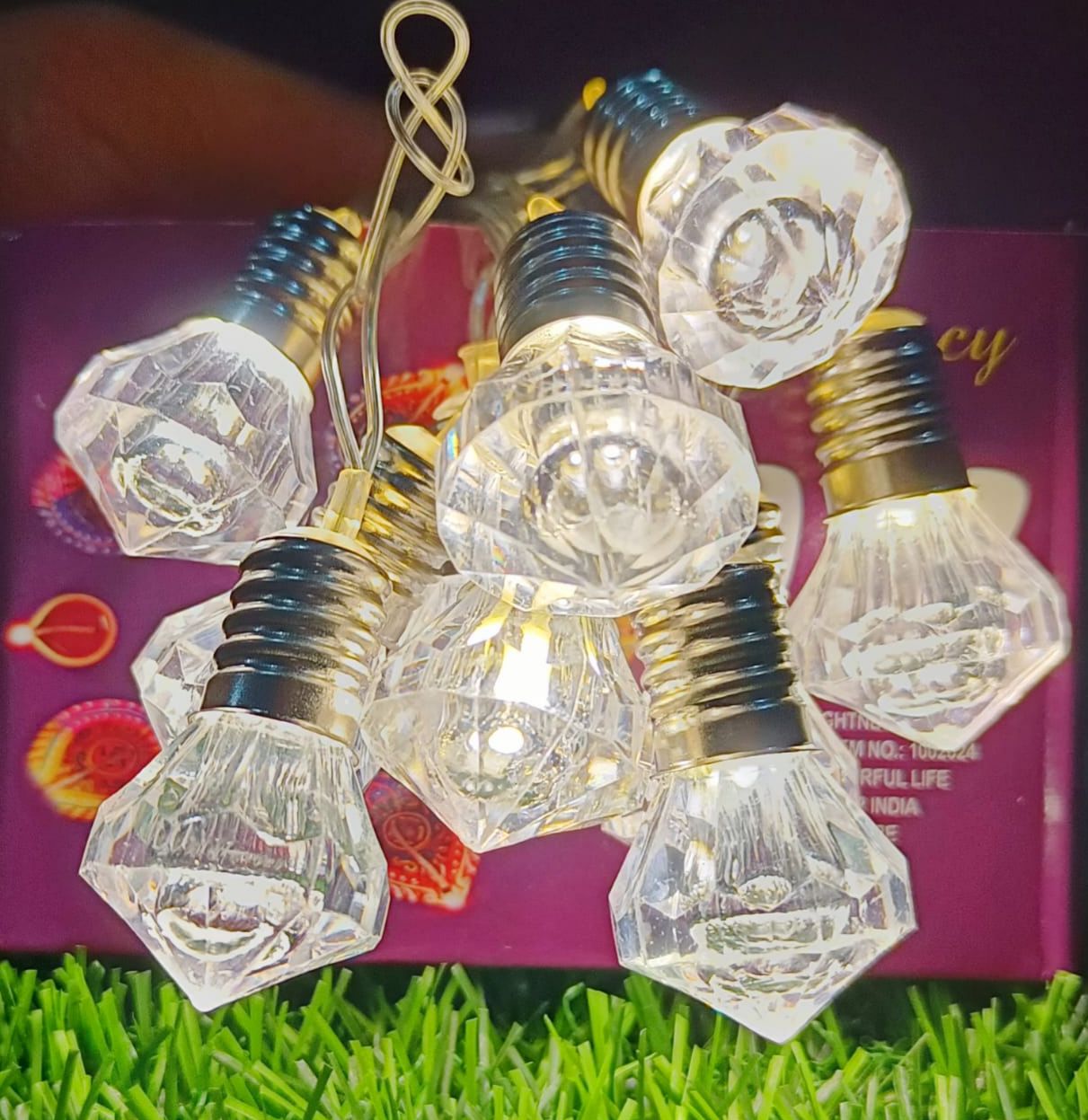 Big Holder Design Crystal Bulb String Light (10 Bulb) 💡 | TwiiMart.in