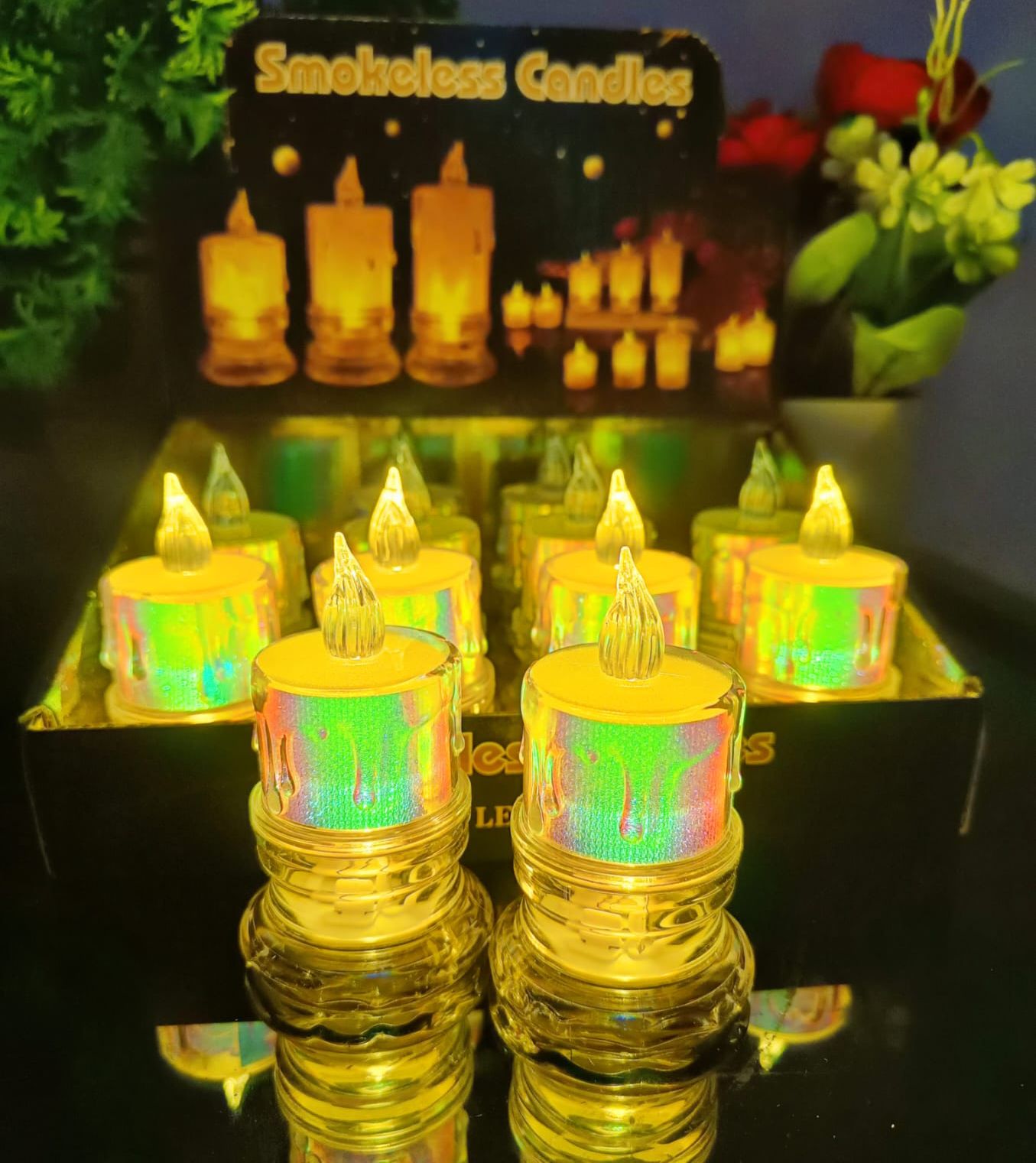 Small Rainbow LED Candle (8cm) (12 Piece Box) 🌈🕯️ | TwiiMart.in