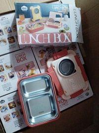 2 Compartment Stainless Steel Camera Lunch Box | TwiiMart.in