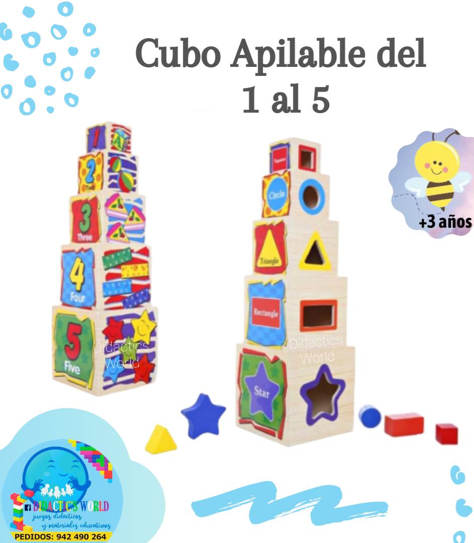 Cubo Apilable del 1 al 5 | DIDACTIC'S WORLD 🌎🧸 LO MEJOR EN JUEGOS DIDACTICOS 🧩🥳