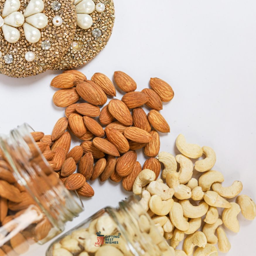 GOLDEN BUTTERFLY MESH BASKET HAMPER WITH GLASS JARS | GiftingBestWishes