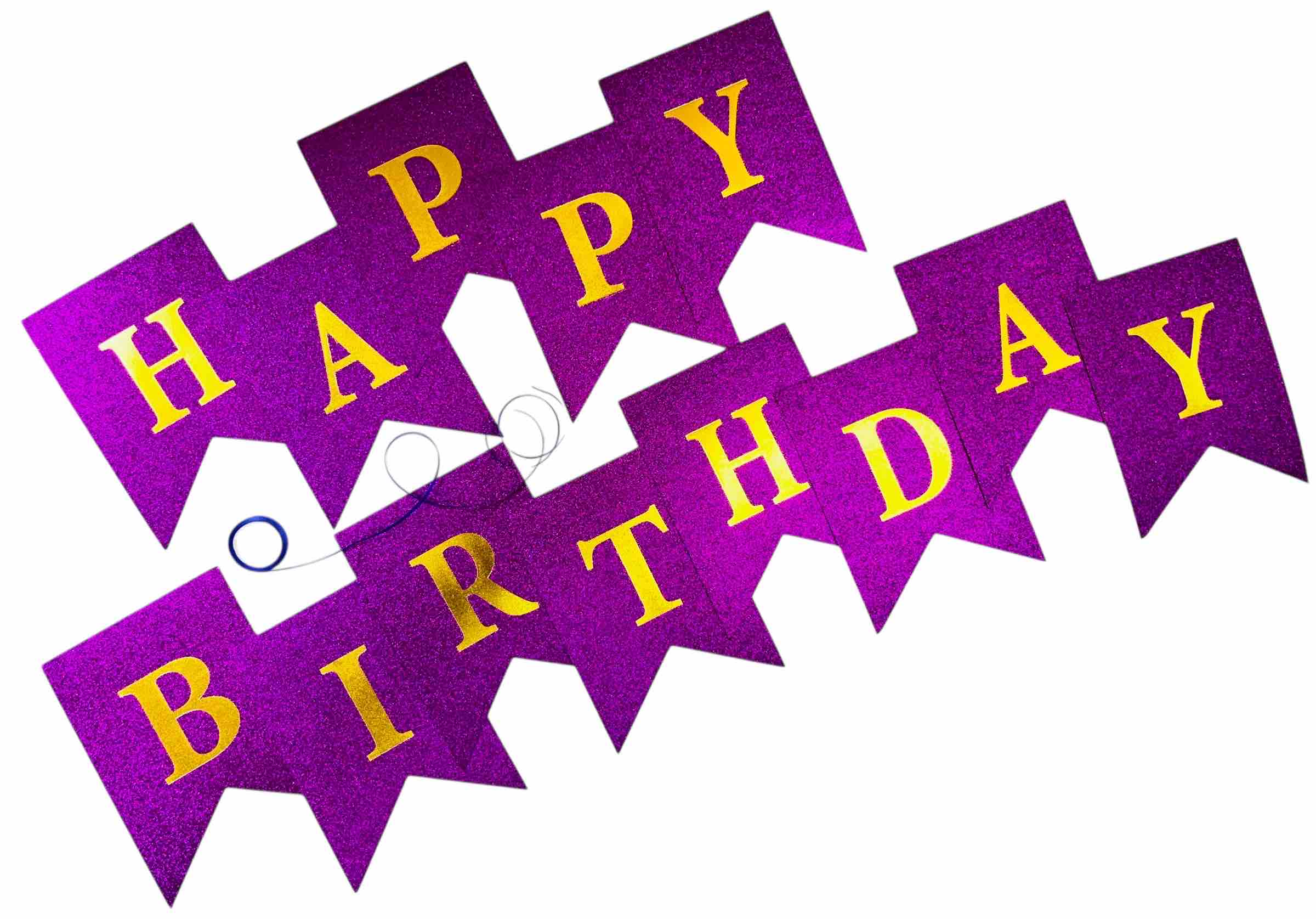 Purple Happy Birthday Banner