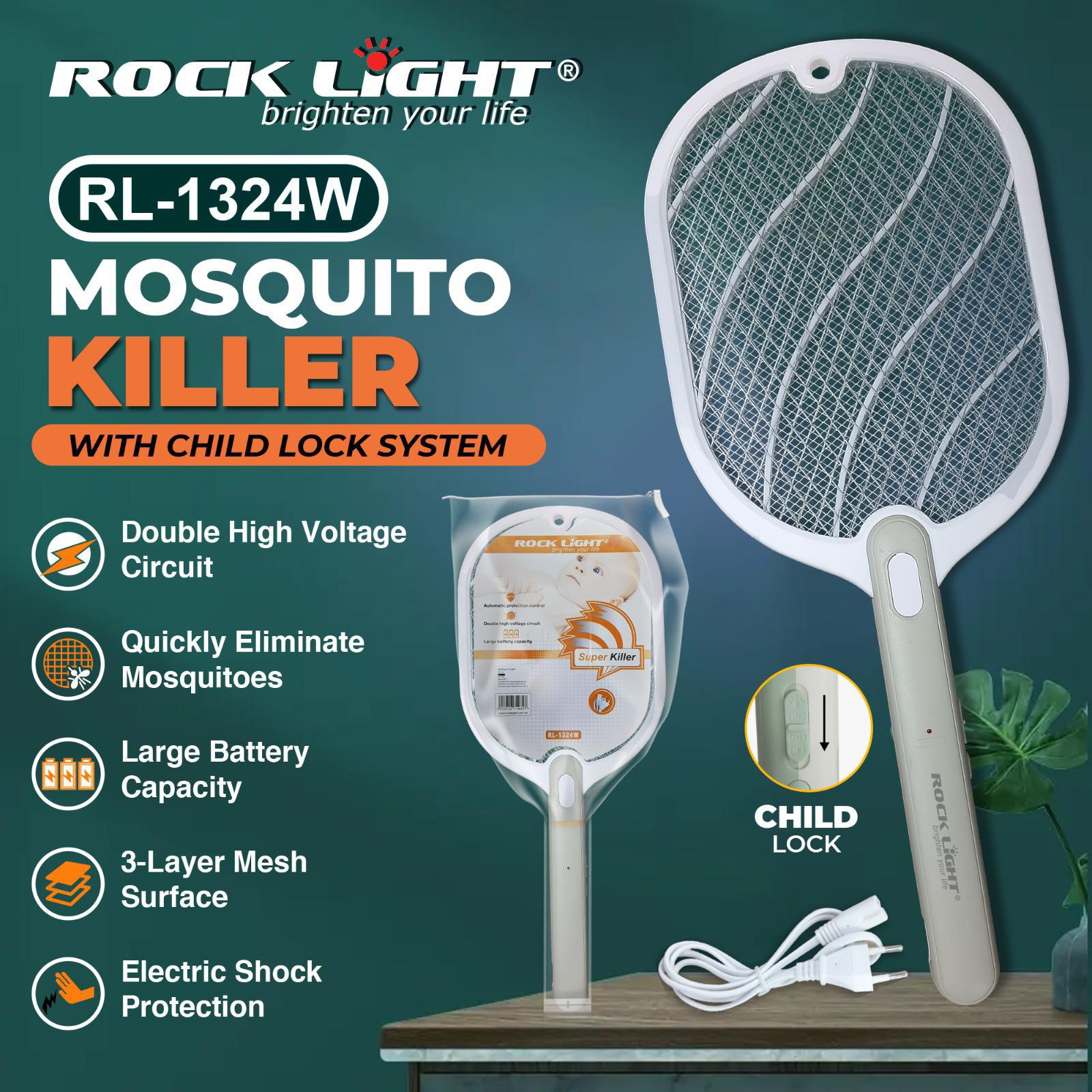 ROCK LIGHT MOSQUITO RACKET |MOSQUITO KILLER |RL-1324W | Supreme E-commerce