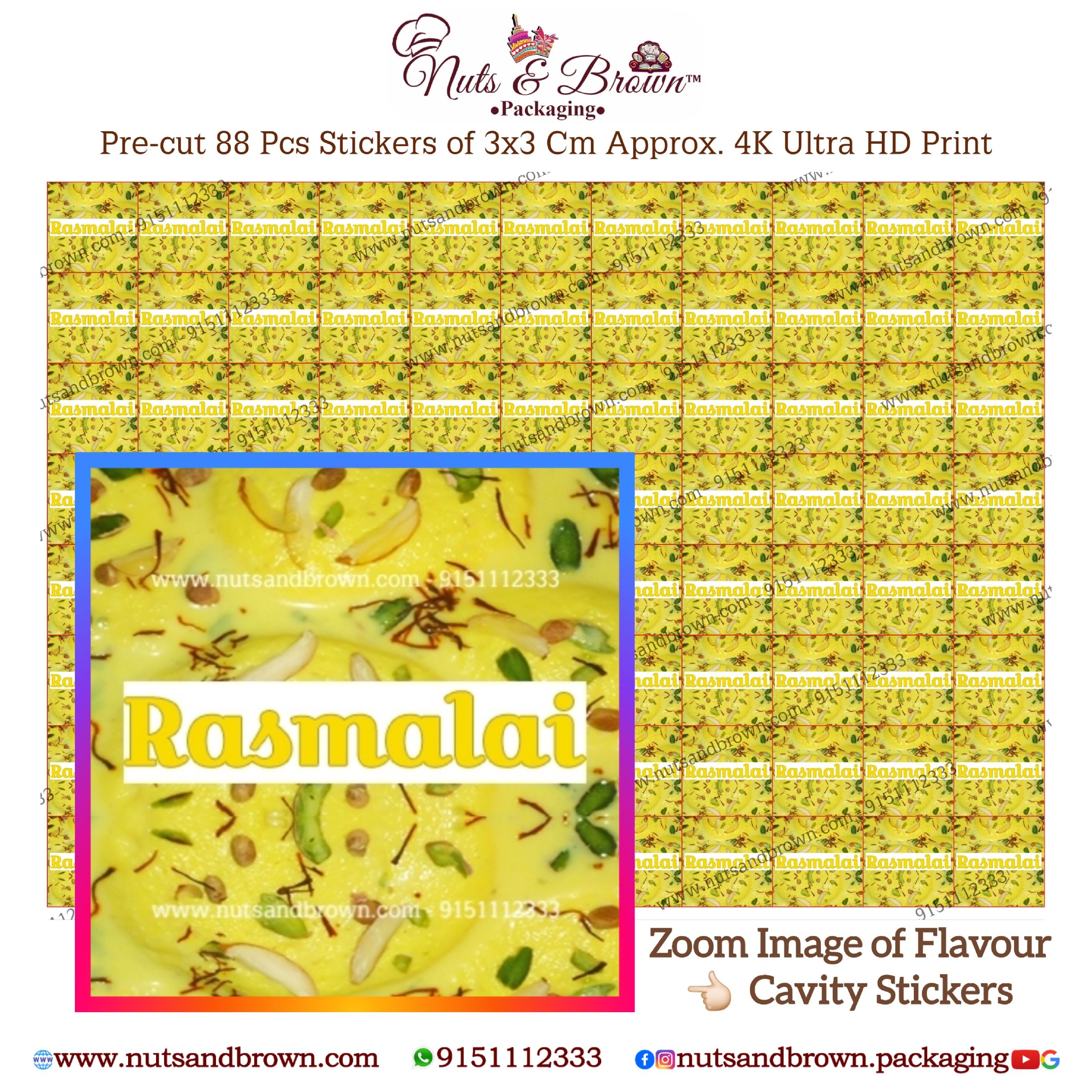 Chocolate Flavour Cavity Stickers | Nuts And Brown (Packaging)