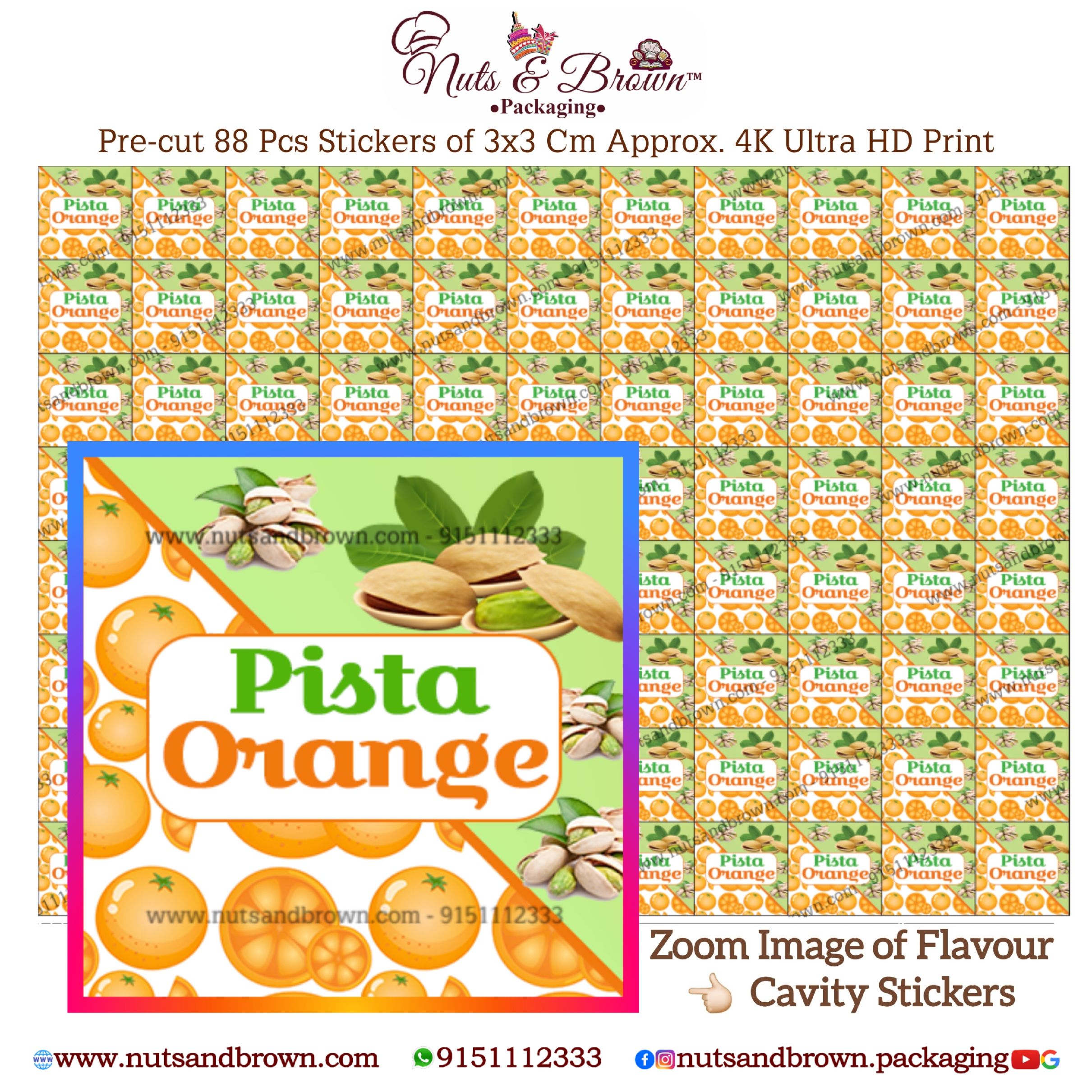 Chocolate Flavour Cavity Stickers | Nuts And Brown (Packaging)