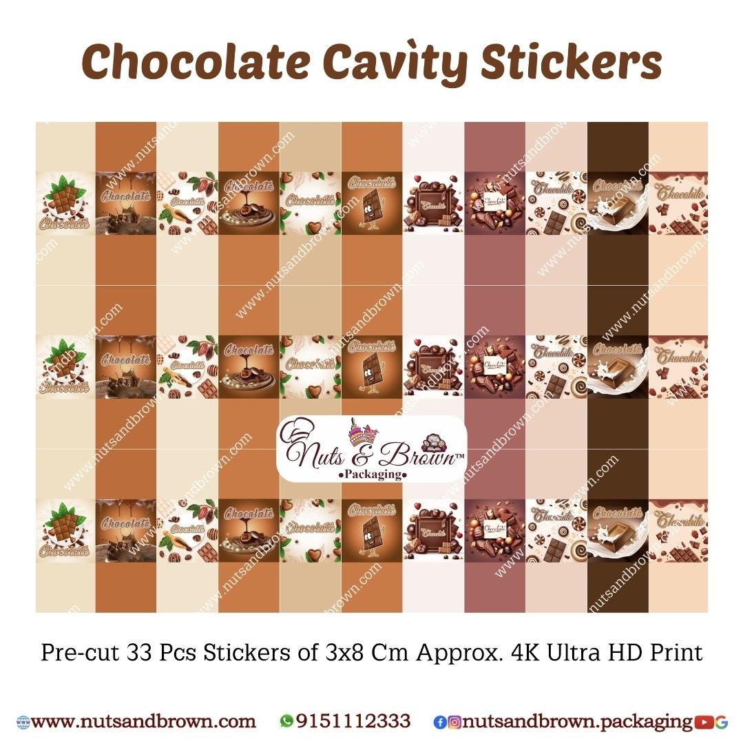Chocolate Flavour Cavity Stickers | Nuts And Brown (Packaging)