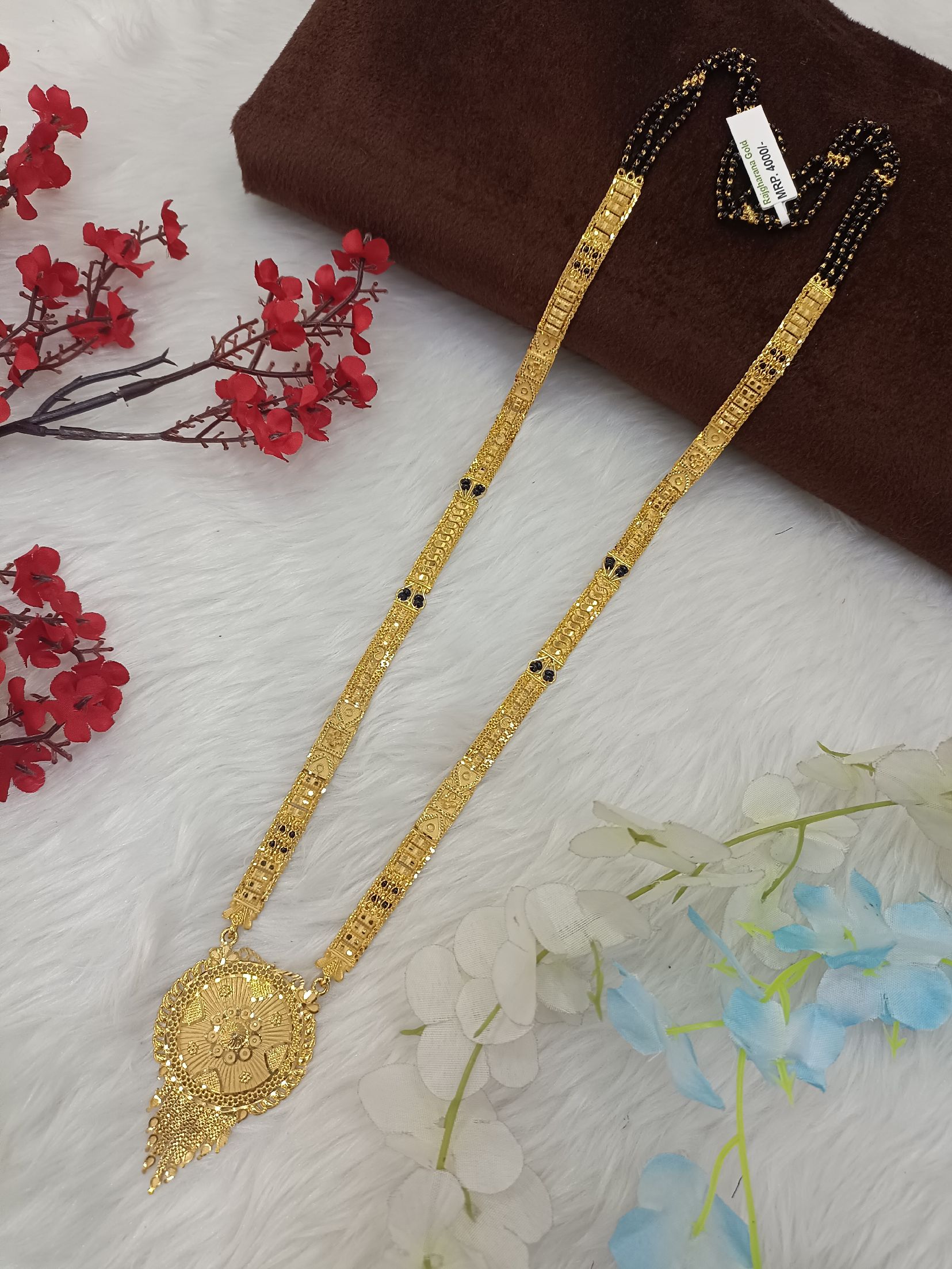 Gold plated long mangalsutra store