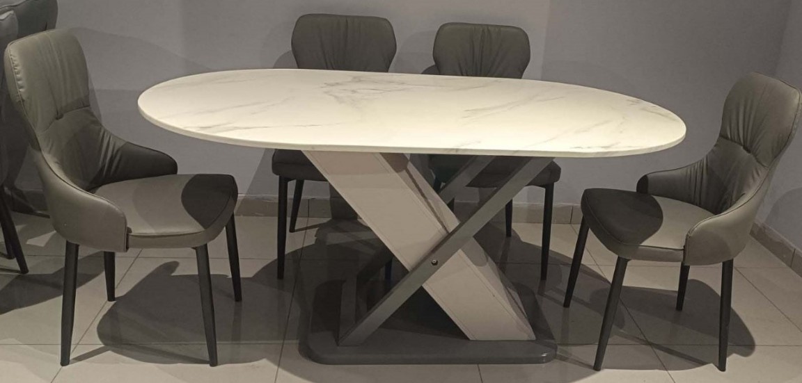 MIDT-654 - 6 Seater Dining Table with 6 Chairs - Size : 1.5m | Maverick ...