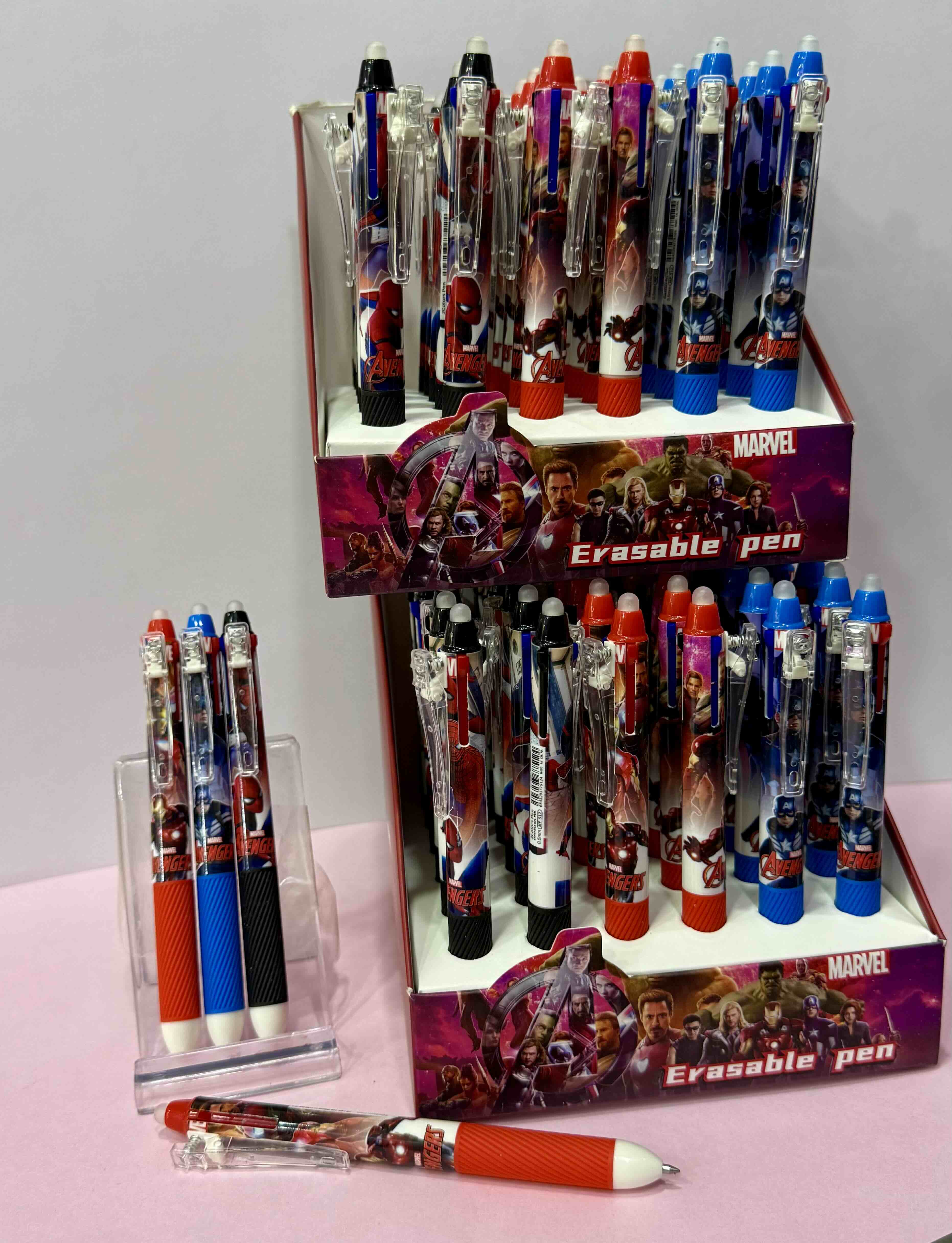BOLIGRAFO 3 MINAS TINTA BORRABLE SUPER HEROES | La tienda del Esfero Kawaii