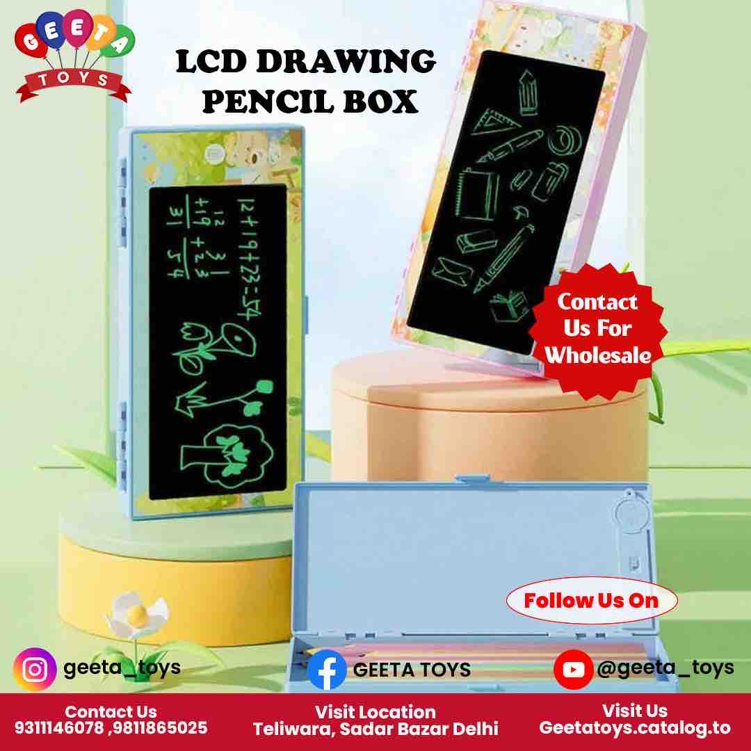 LCD DRAWING PENCIL BOX(BULK DISCOUNT) | GEETA TOYS