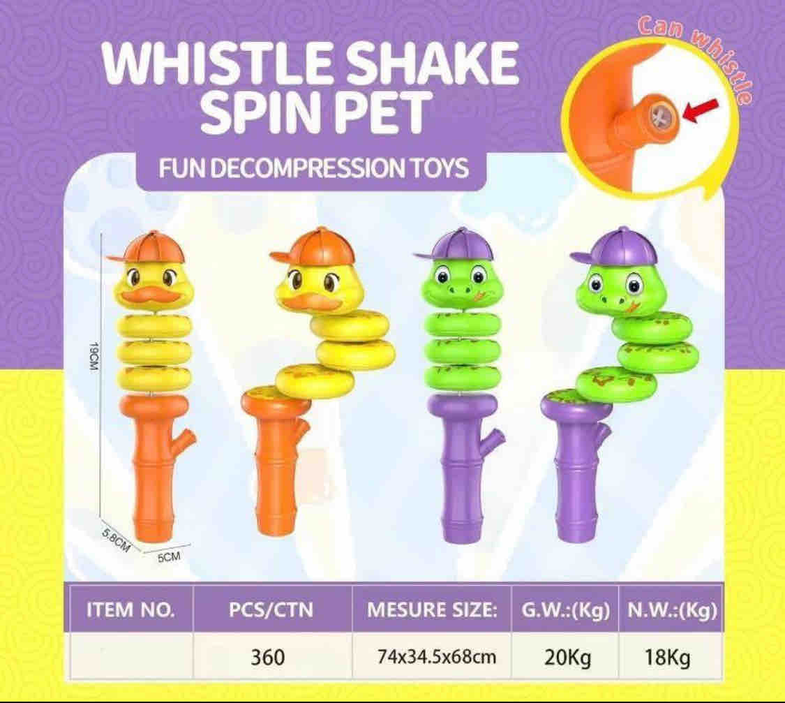 WHISTLE SHAKE SPIN PET (12PCS PACK) (BULK DISCOUNT) | GEETA TOYS