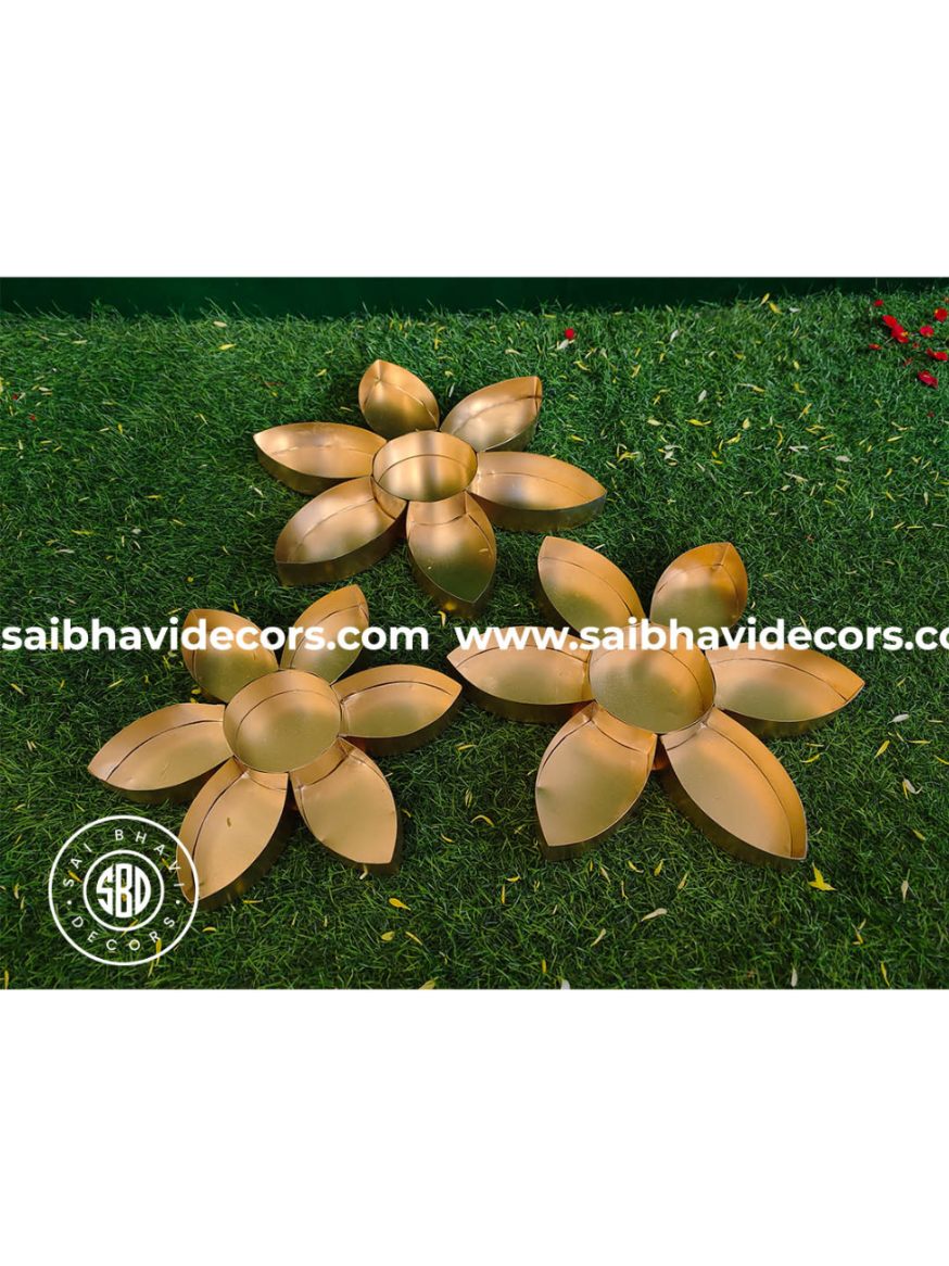 Exclusive Golden Flower Urli Set of 3 | Sai Bhavi Decors