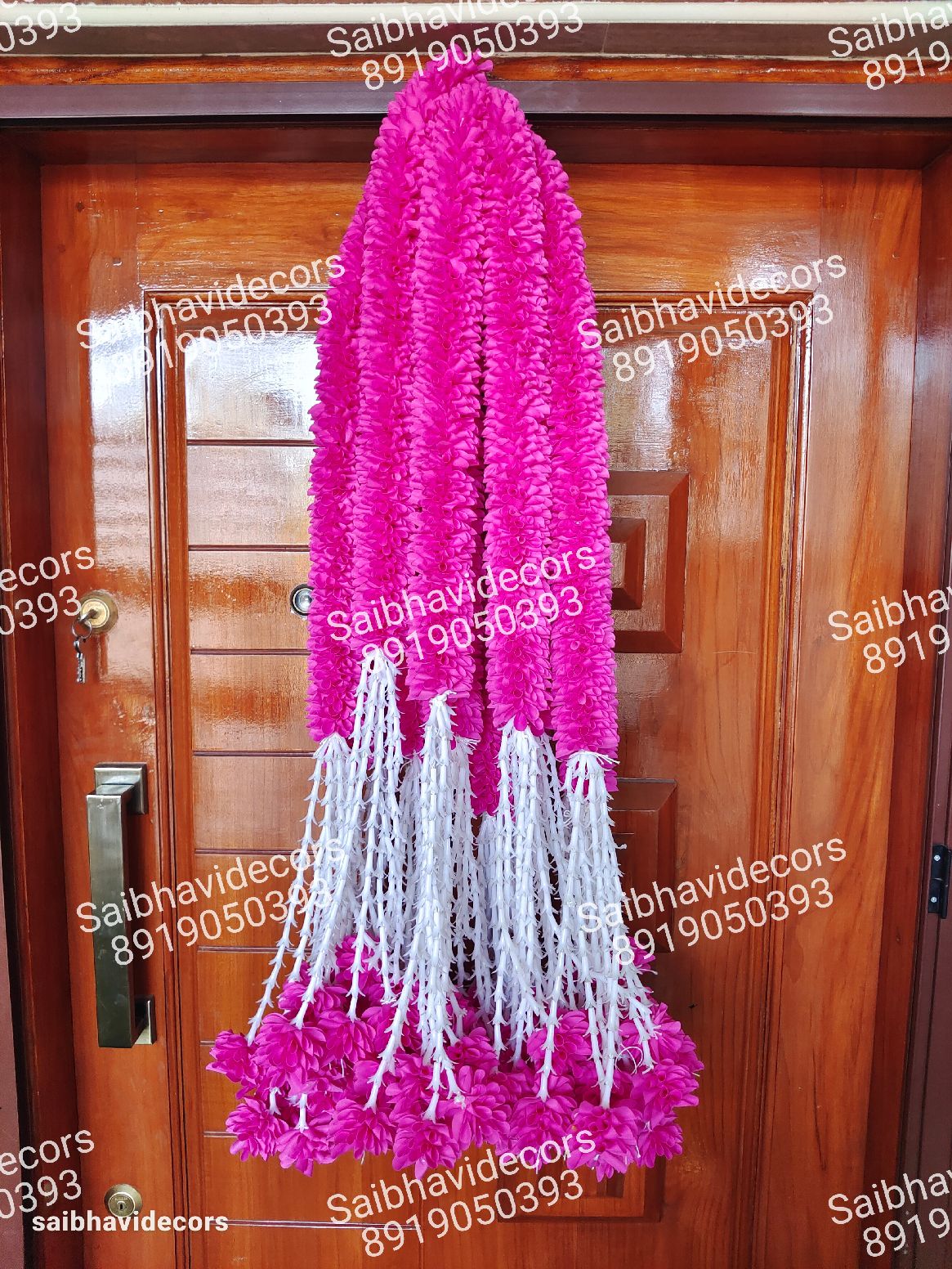 Lotus pink Garlands With Lilly Tassel | Sai Bhavi Decors
