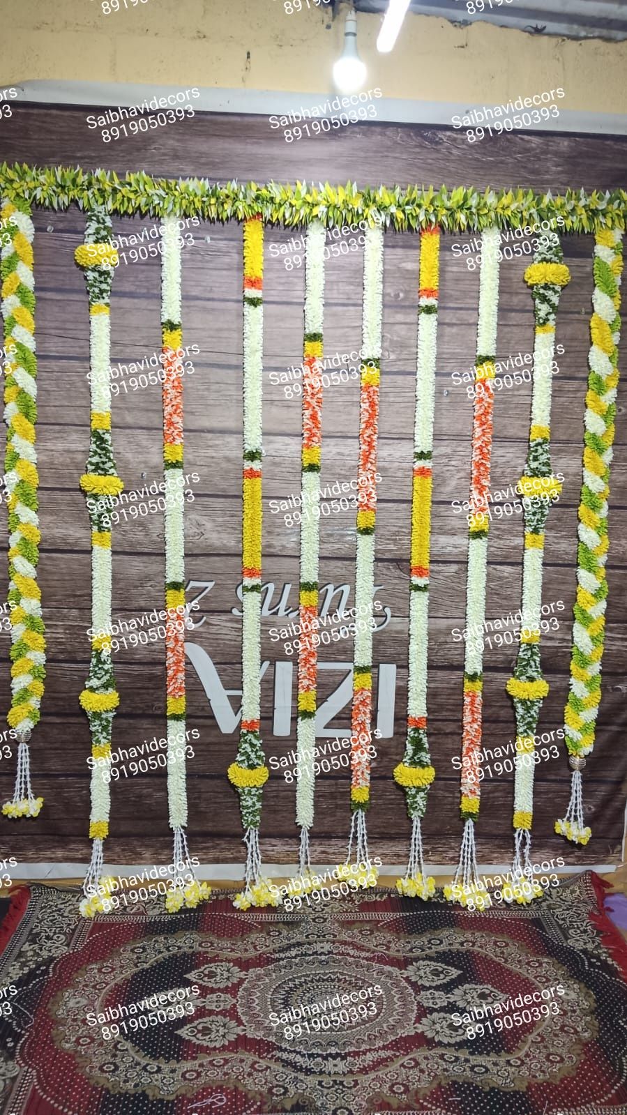 multi colour backdrop strings settt | Sai Bhavi Decors