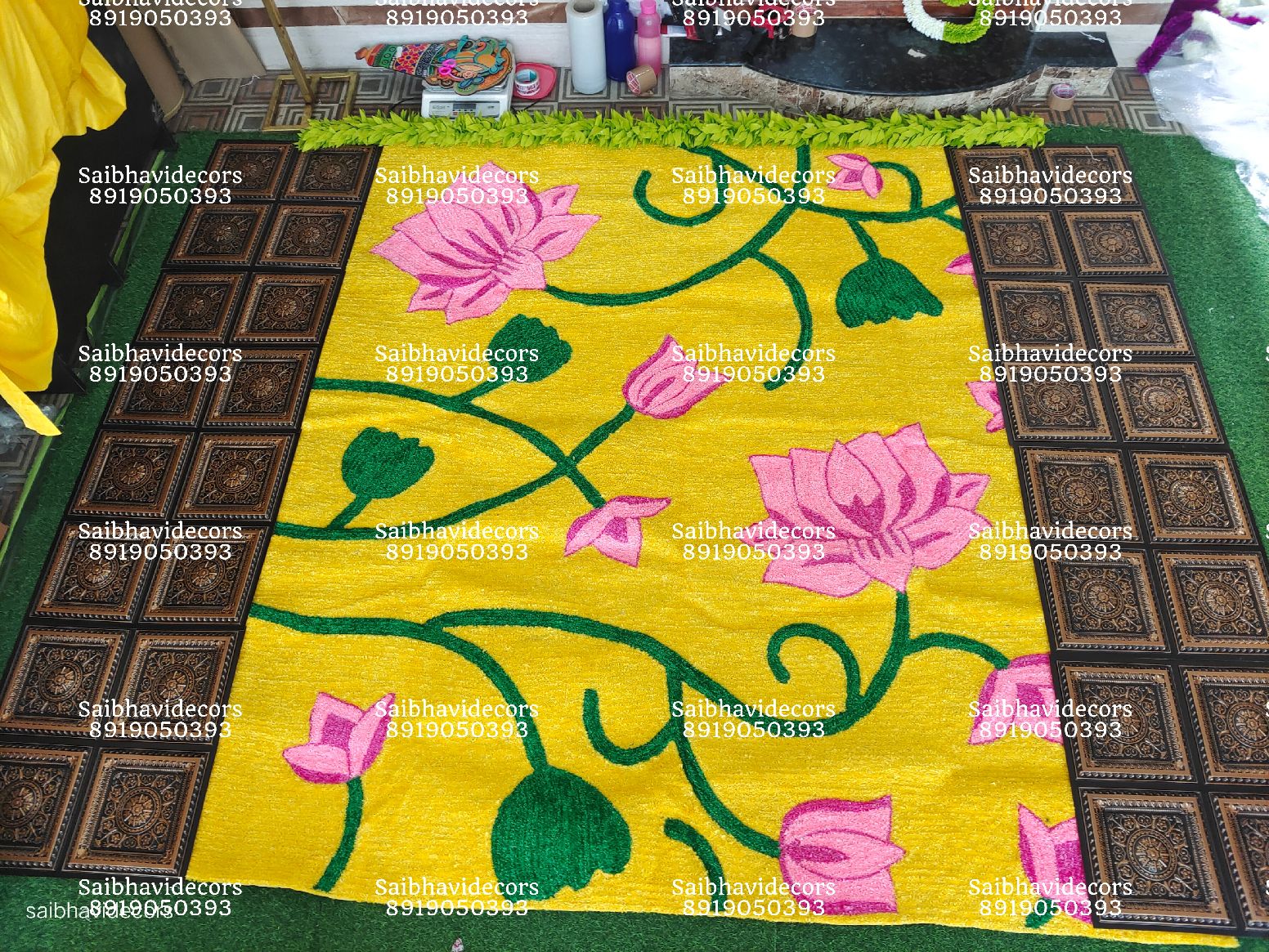 Latest Lotus mat with side fiber panels backdrop | Sai Bhavi Decors