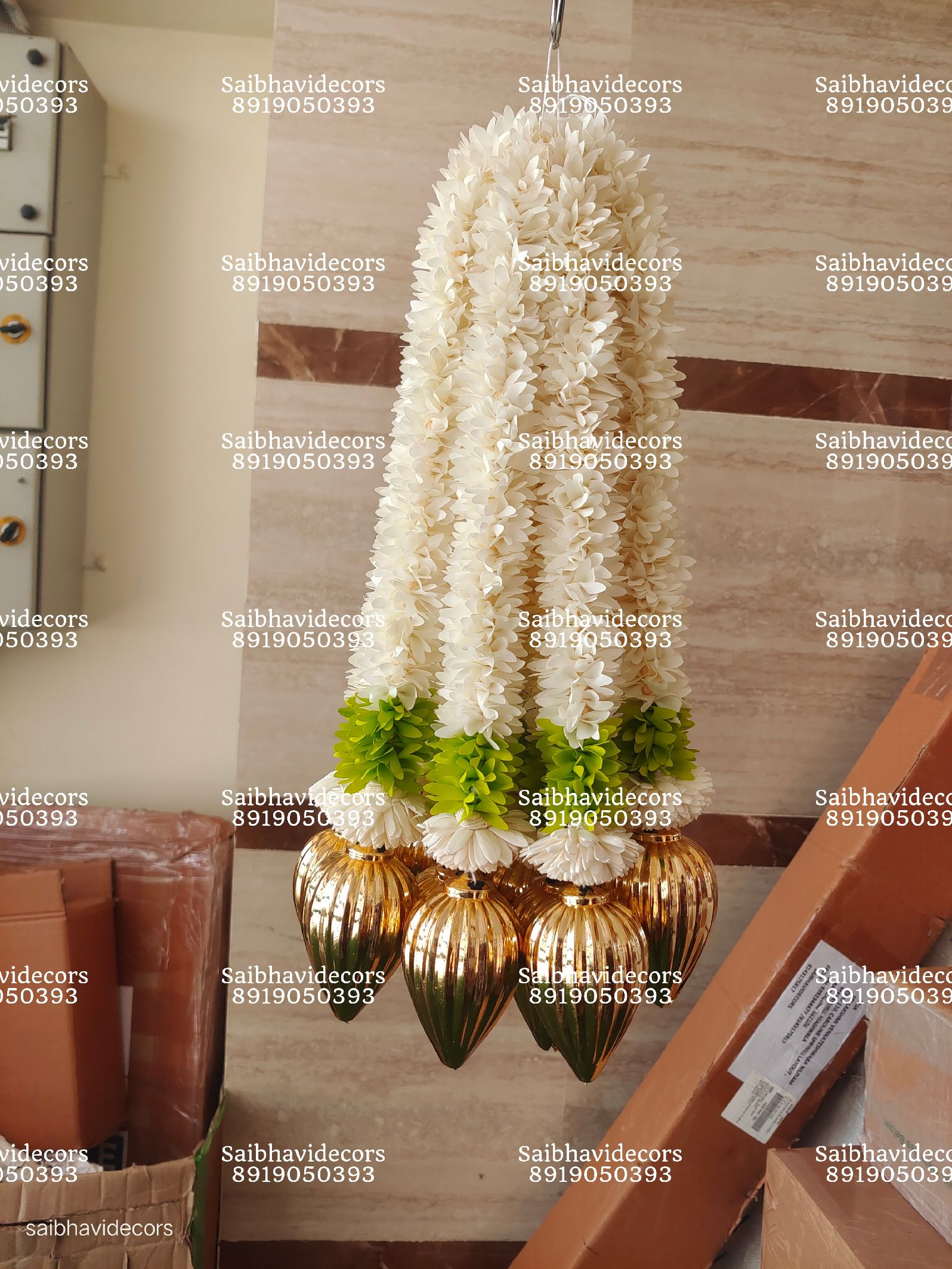 New gold lotus strings | Sai Bhavi Decors