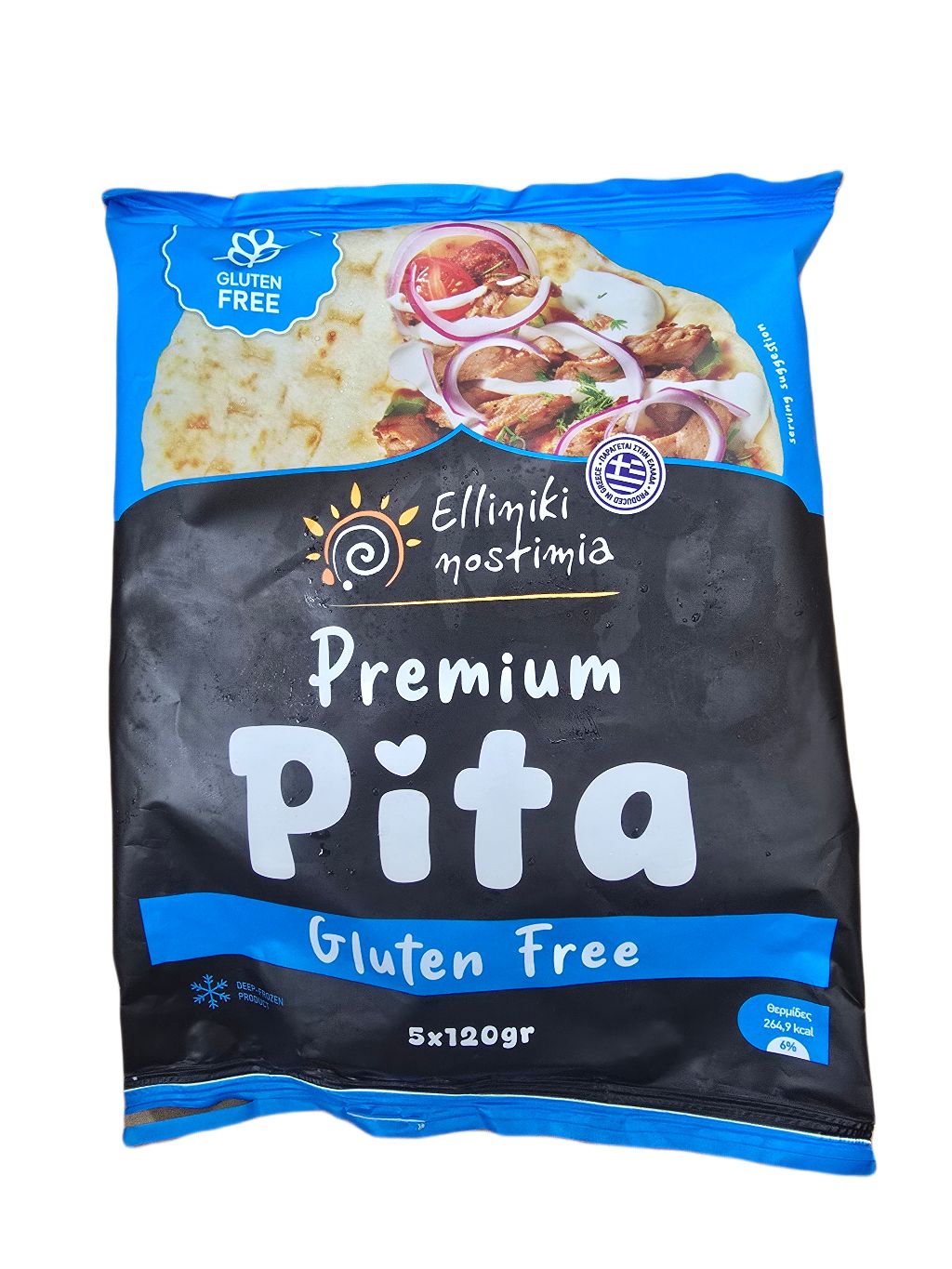 ELLINIKI NOSTIMIA, GLUTEN FREE PITA, 5pcs per Pack of 600g (120g per 1 ...
