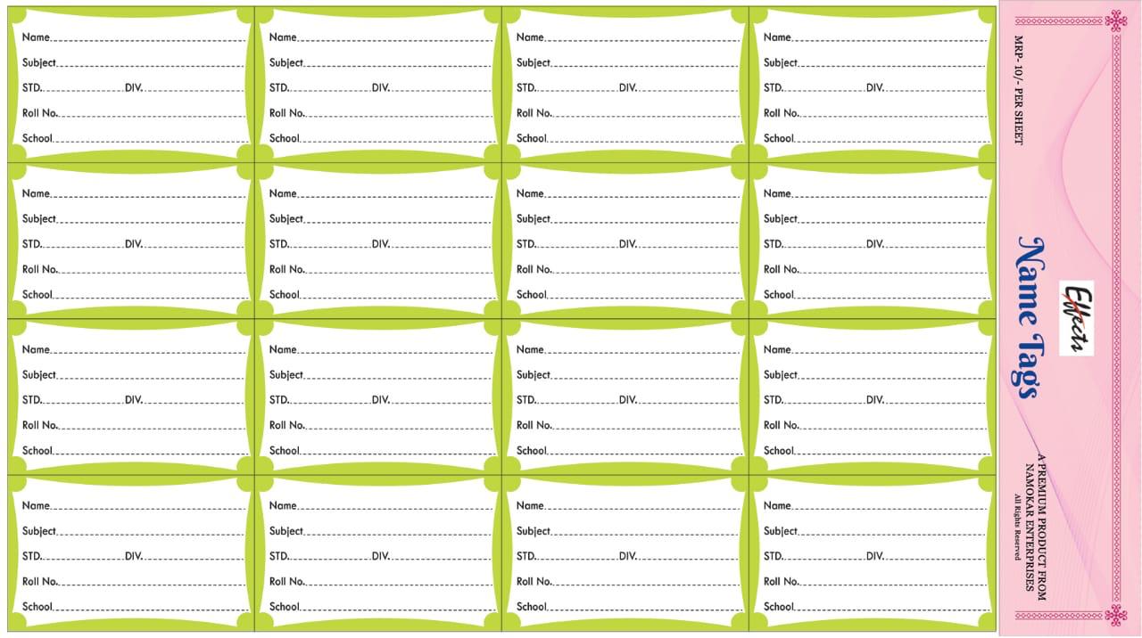 effects name slip high qualitu (assorted designs) 25 sheets | JBN CROWN
