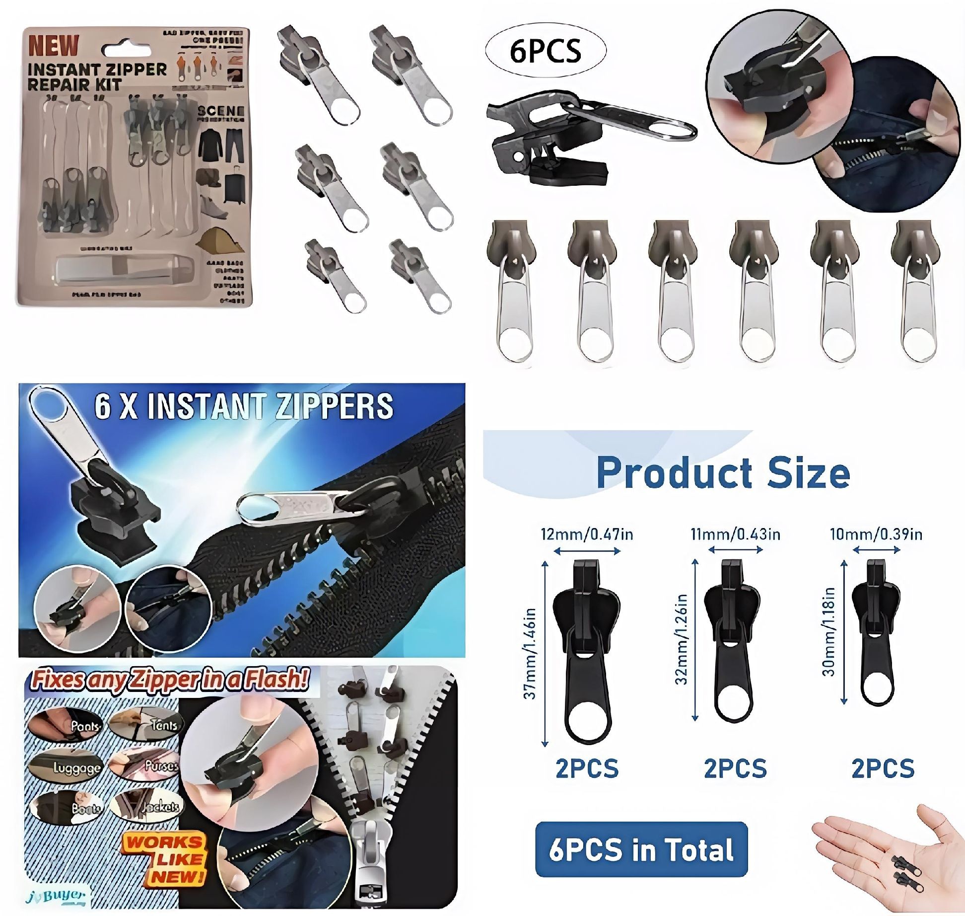 F 6452. Instant Zipper Repair Kit. | weClick