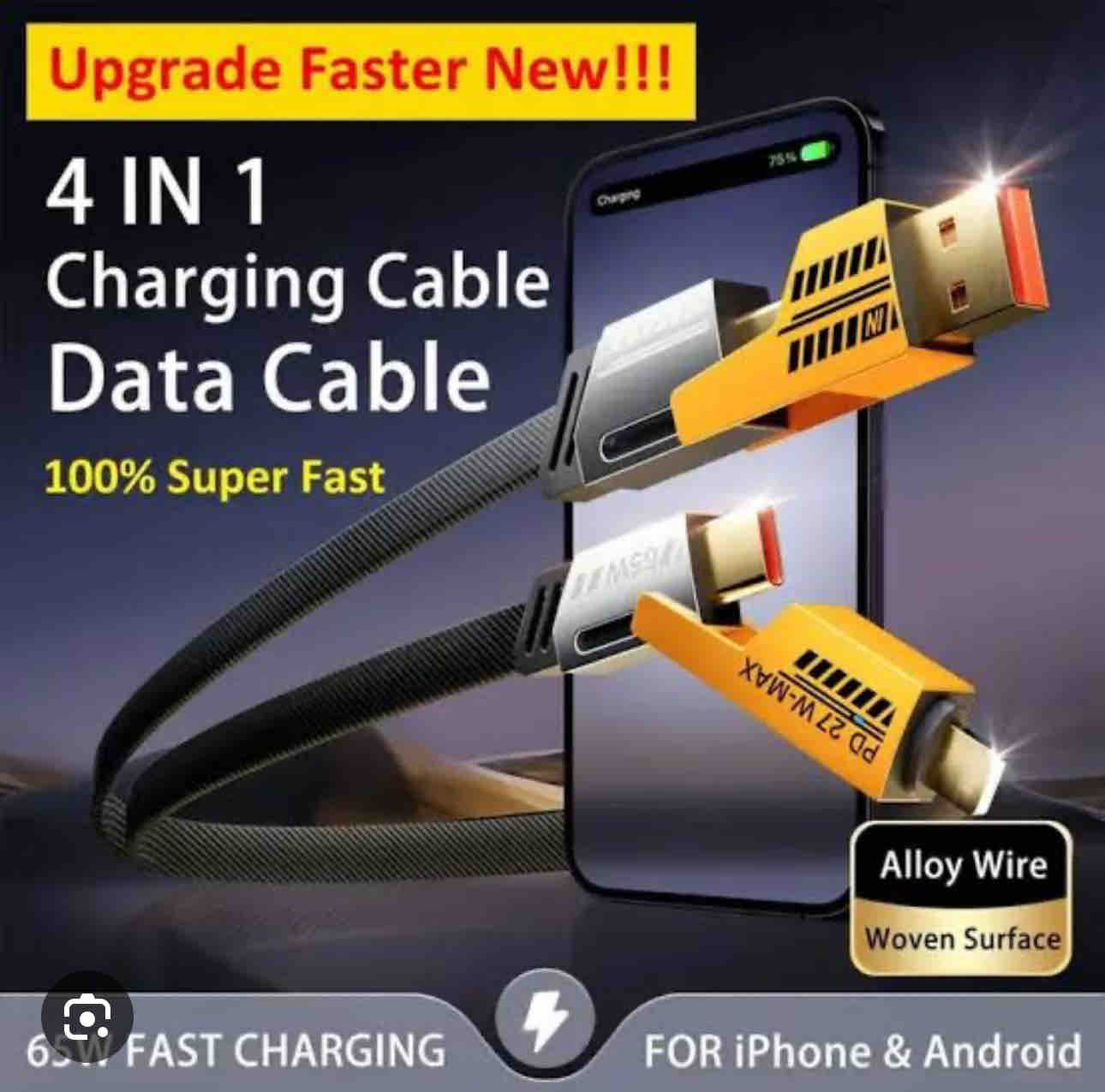 Universal cable 4 in 1 ( imported ) best quality | Swastik accessories