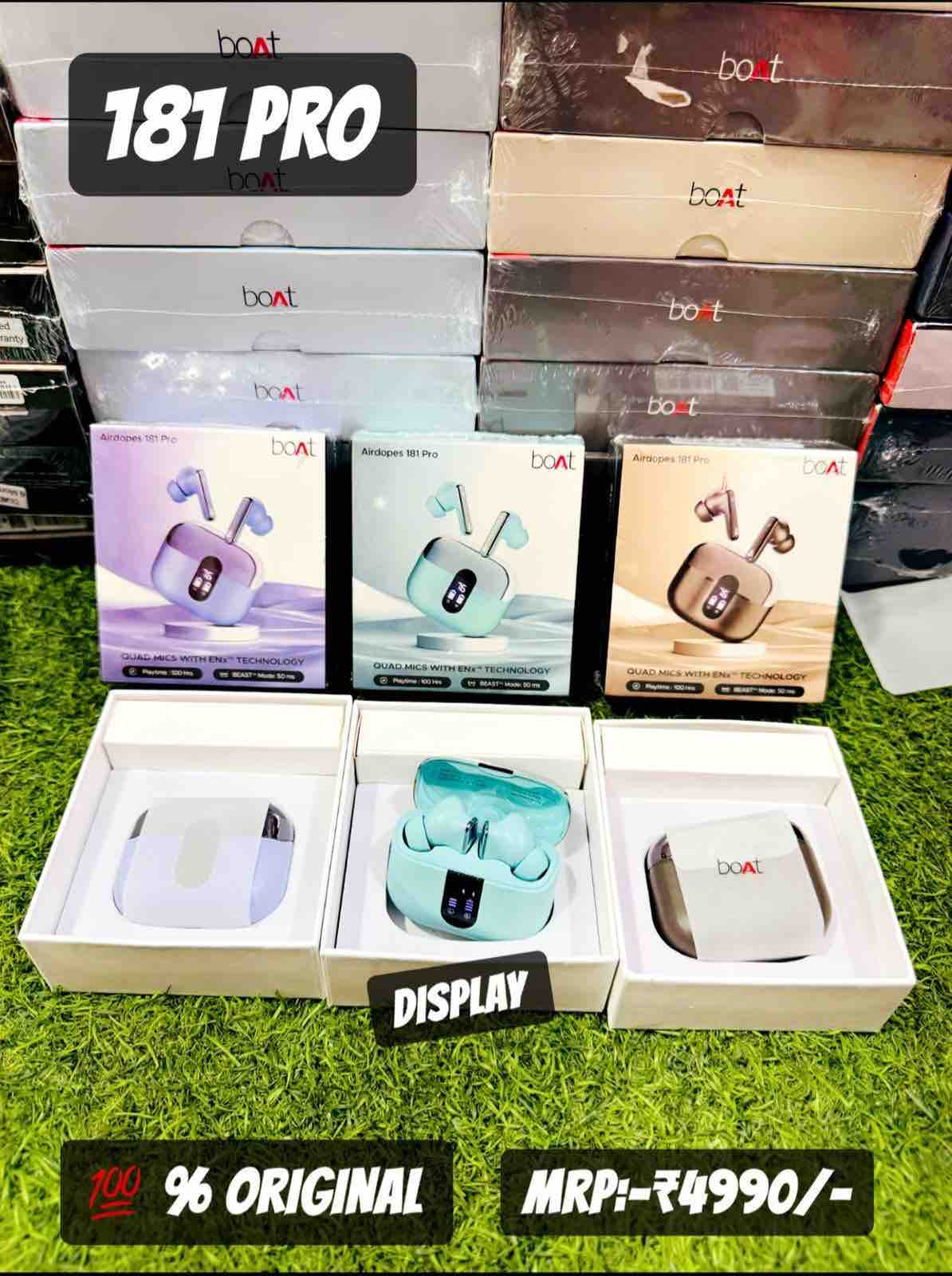 BoAt 100% orignal 181 pro/ 121pro display airpod ( open box with qc ...
