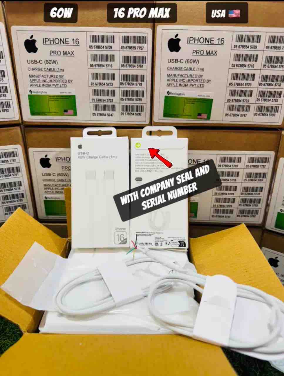 Iphon 16 pro max braided 100% 5 core cable ( compatible for all device ...