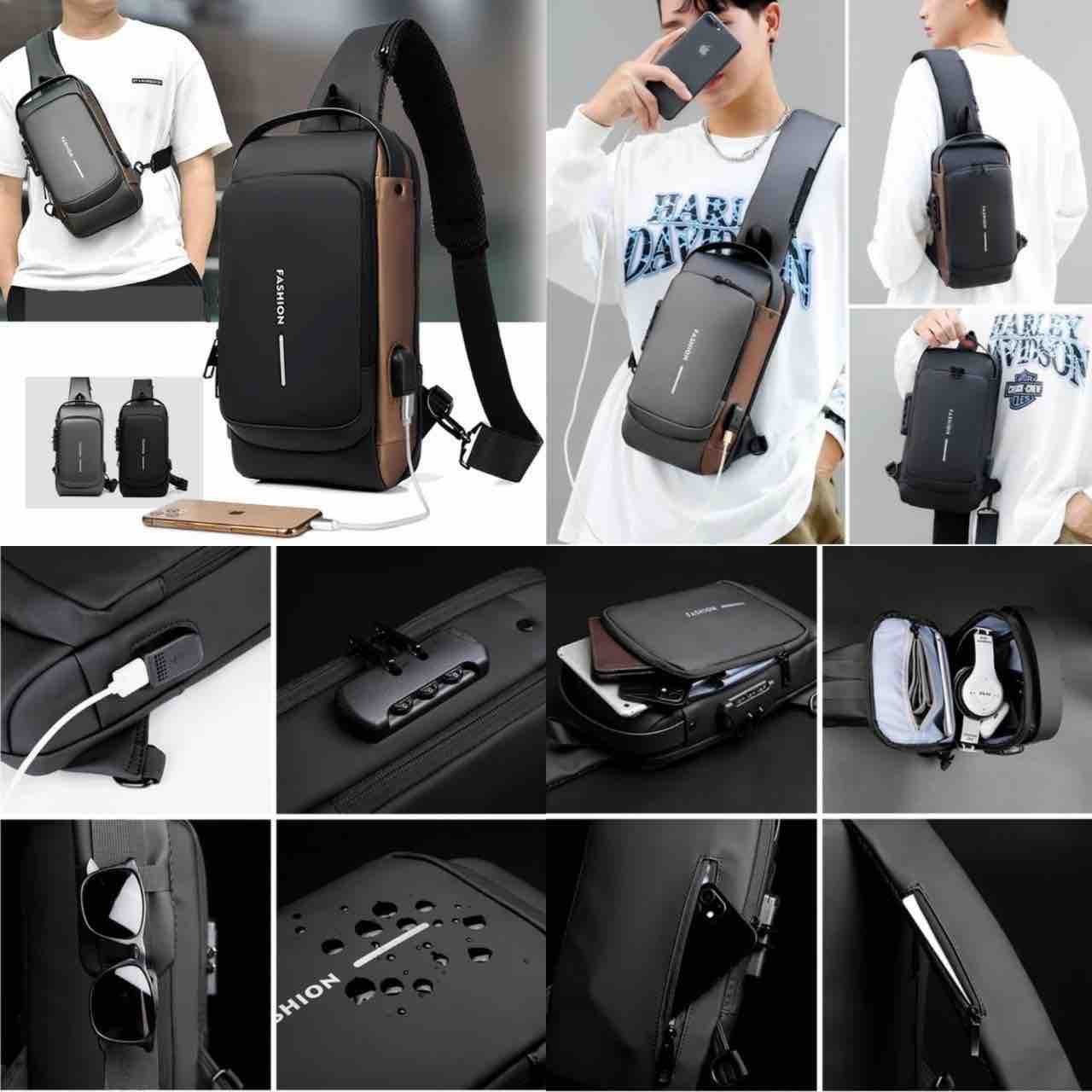 Waterproof Multi-Use Chest Bag With Power Bank Slot & Premium Quality ...