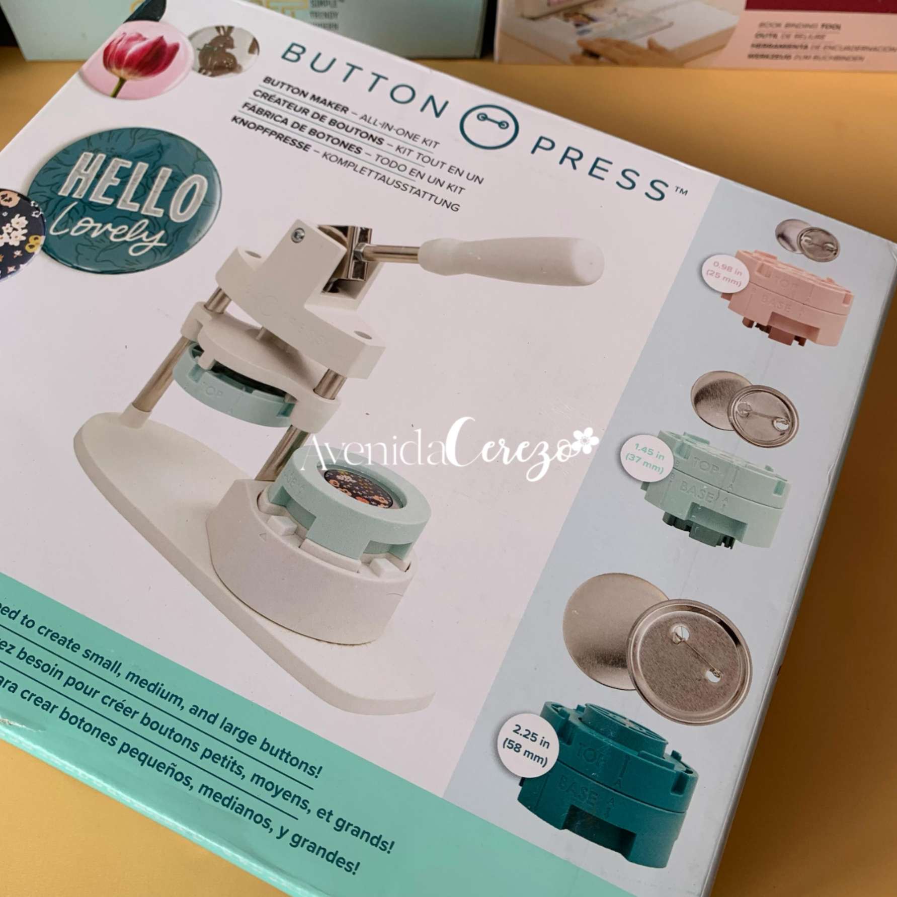 Button Press, con 3 insertos | Avenida Cerezo