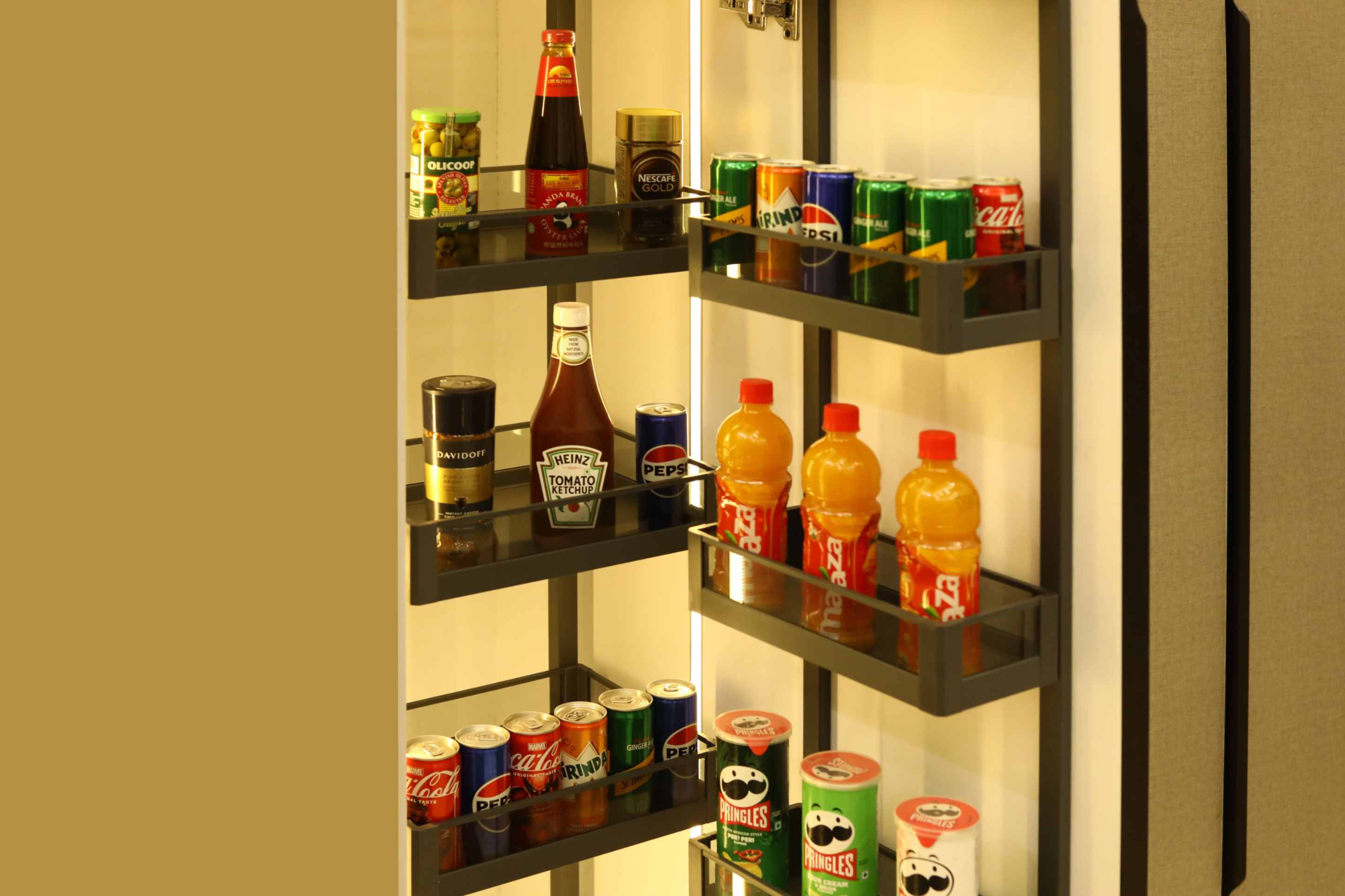 Avocetmobily Glass Pantry Unit Storage System (Silver, Cabinet Width ...